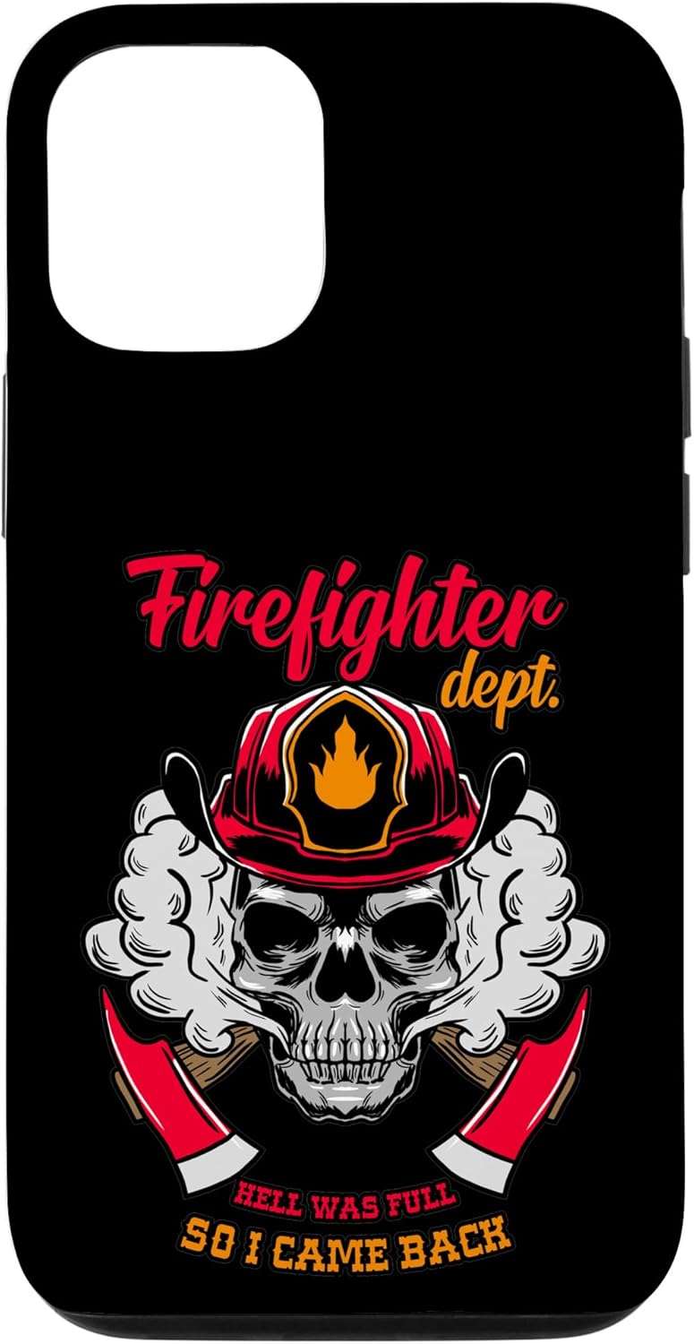 Amazon.com: iPhone 14 Pro Skull Smoke Firefighter Fire Dept Hat Axes ...