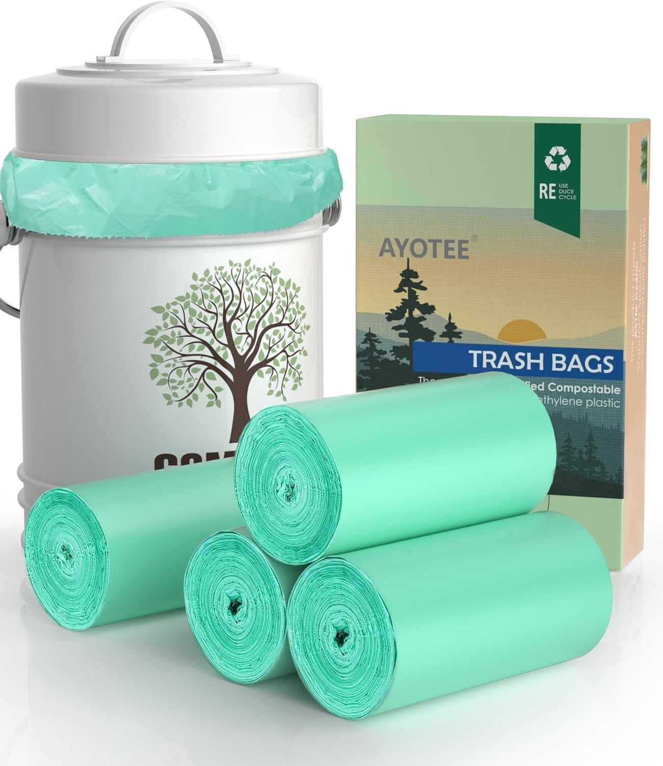 Amazon.com: Compostable Trash Bags for Kitchen Compost Bin - Fits 1, 1. ...