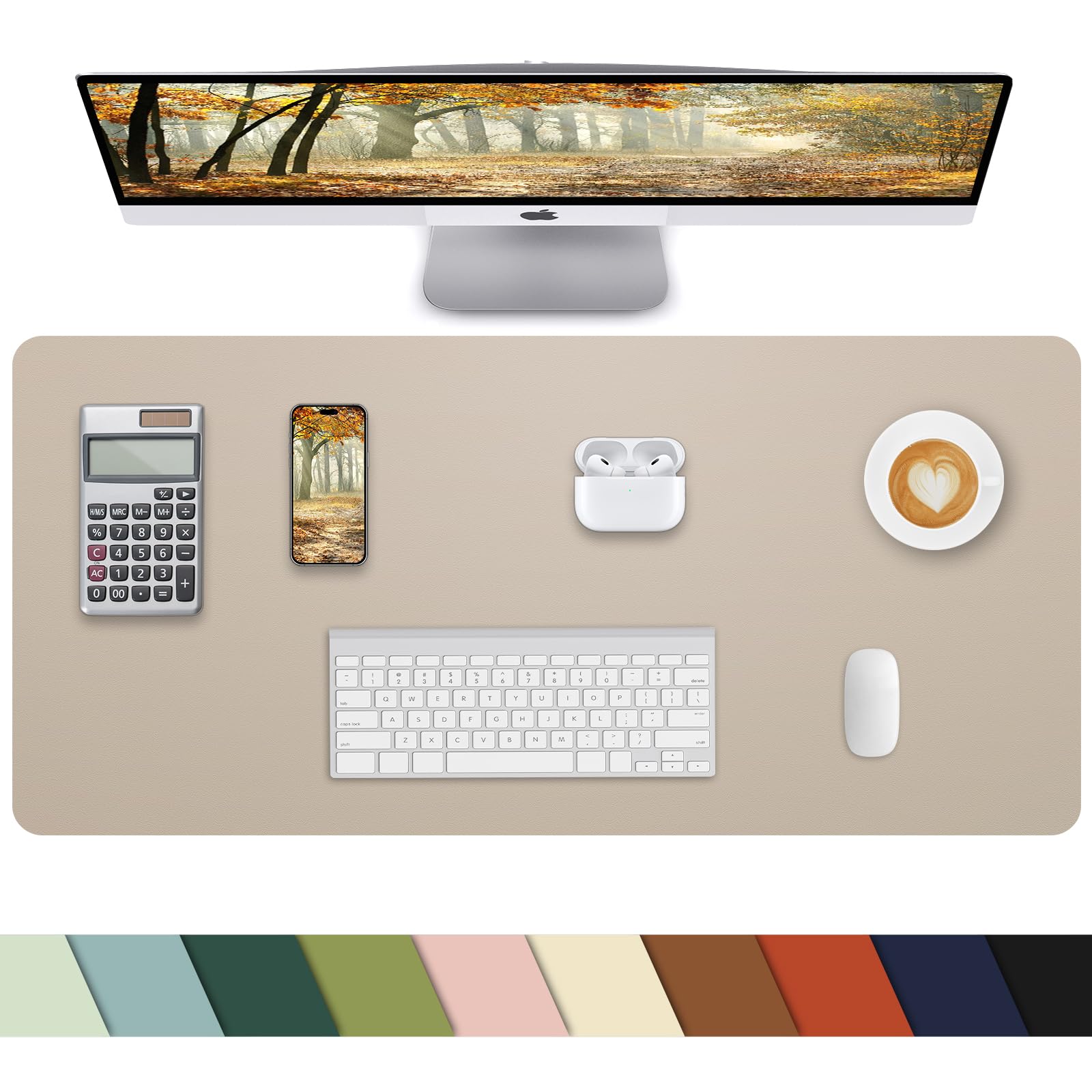 Amazon.com : Non-Slip Desk mat,PULeather Desk Pad Protector, Office ...