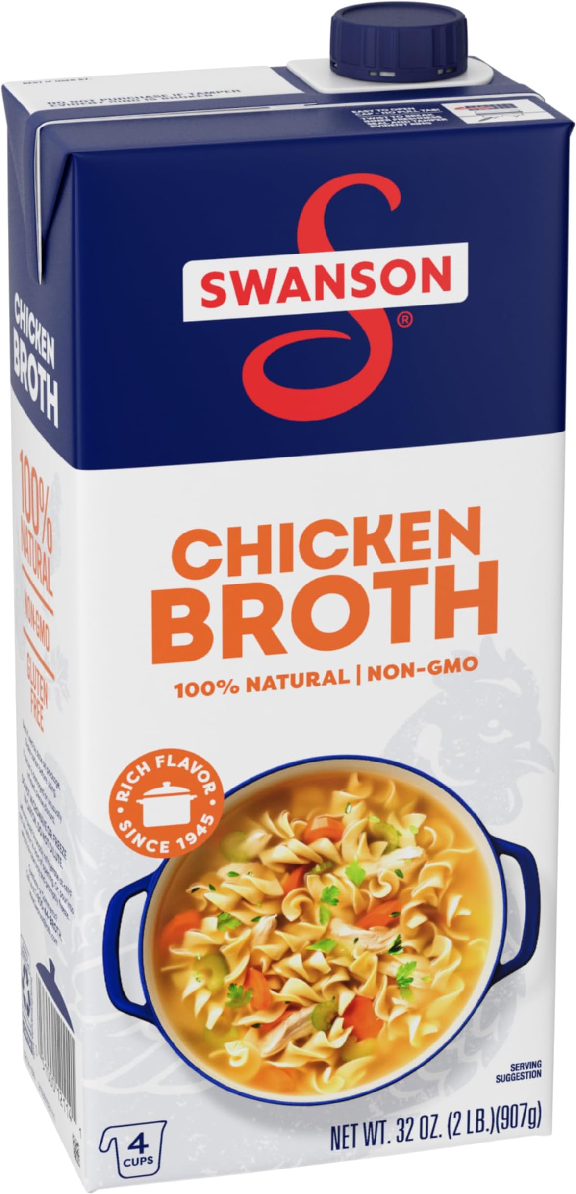 Amazon.com : Amazon Fresh, Chicken Broth, Carton, 32 Oz : Grocery ...