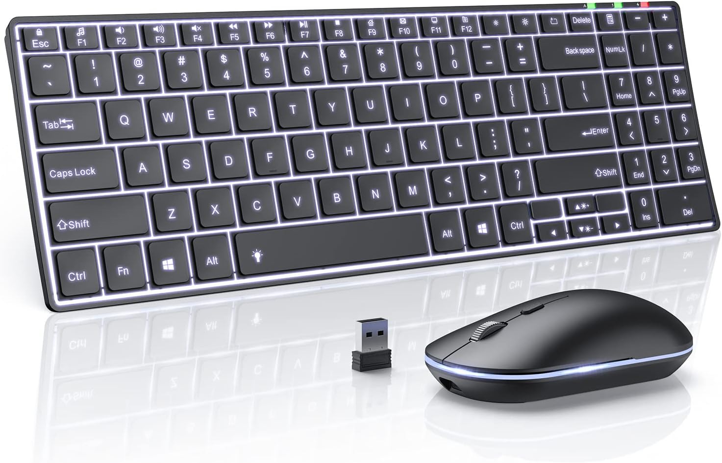 Amazon.com: seenda Wireless Keyboard and Mouse Combo with Backlit ...