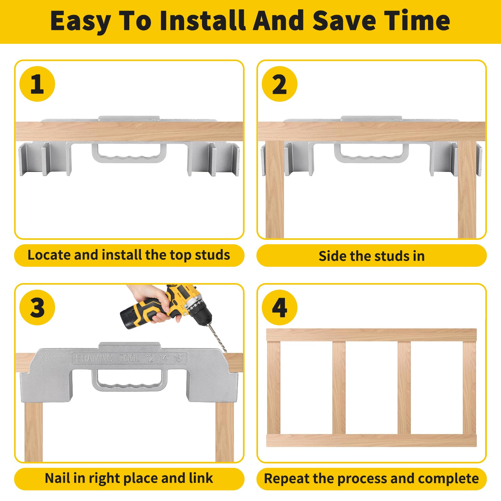 Snapklik.com : 3 In 1 Framing Tools,12/14/16 On-Center Stud Layout Tool ...