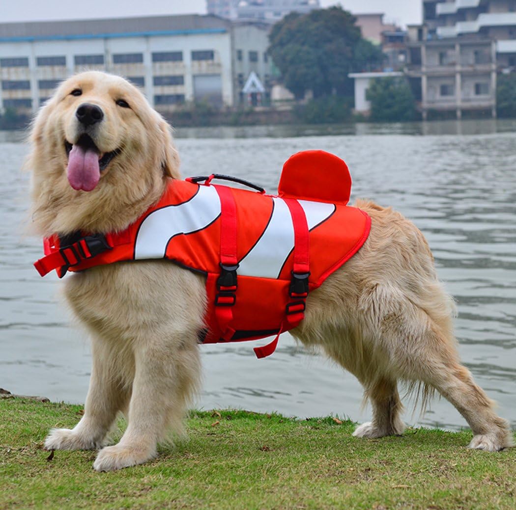 Amazon.com : WOpet Dog Life Jacket Size Adjustable Dog Lifesaver Safety ...