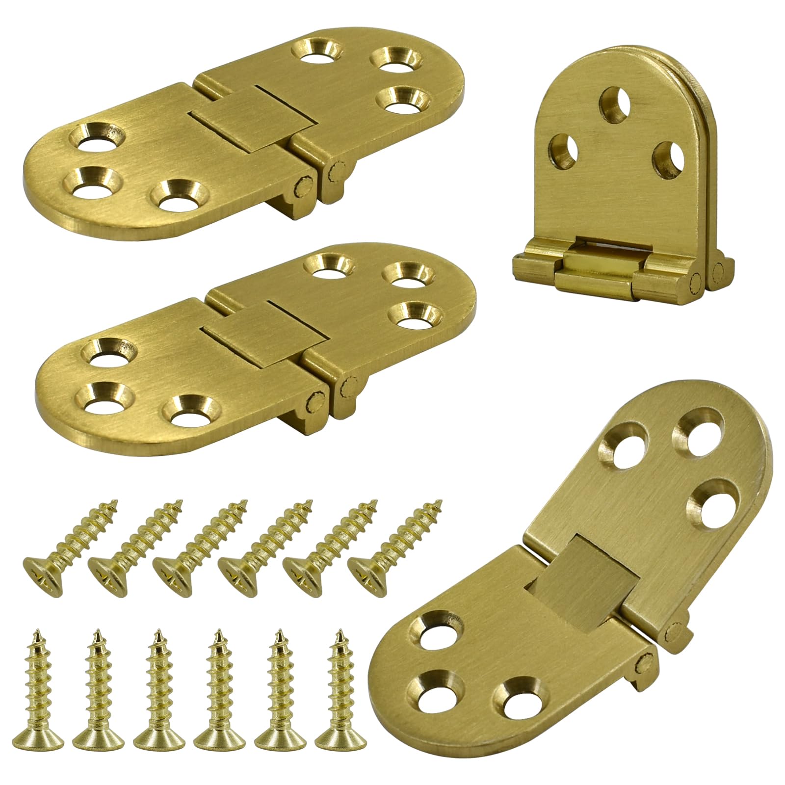 4pcs Round Edge Hinge Brass Butler Tray Hinge with Screws, 180 Degree ...