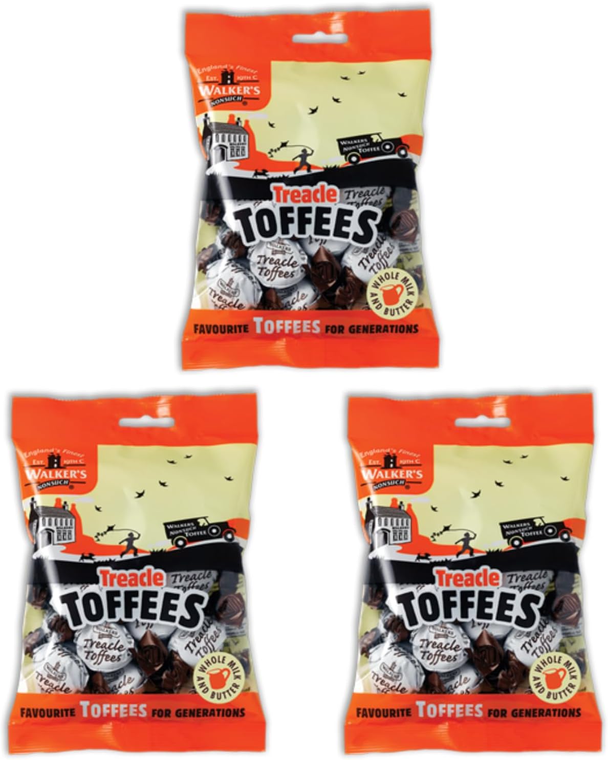 Amazon.com : Walkers' Nonsuch Treacle Toffee | with Condensed Milk ...