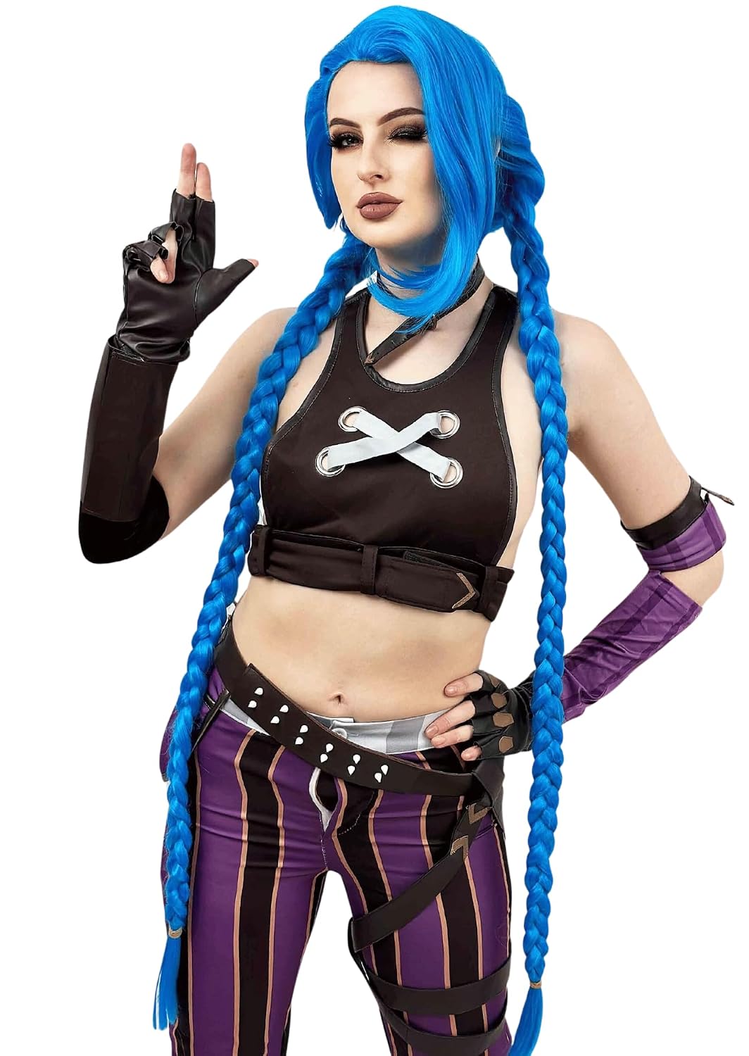 Amazon.com: ALLAURA Blue Braided Cosplay Wig for Women Anime ...
