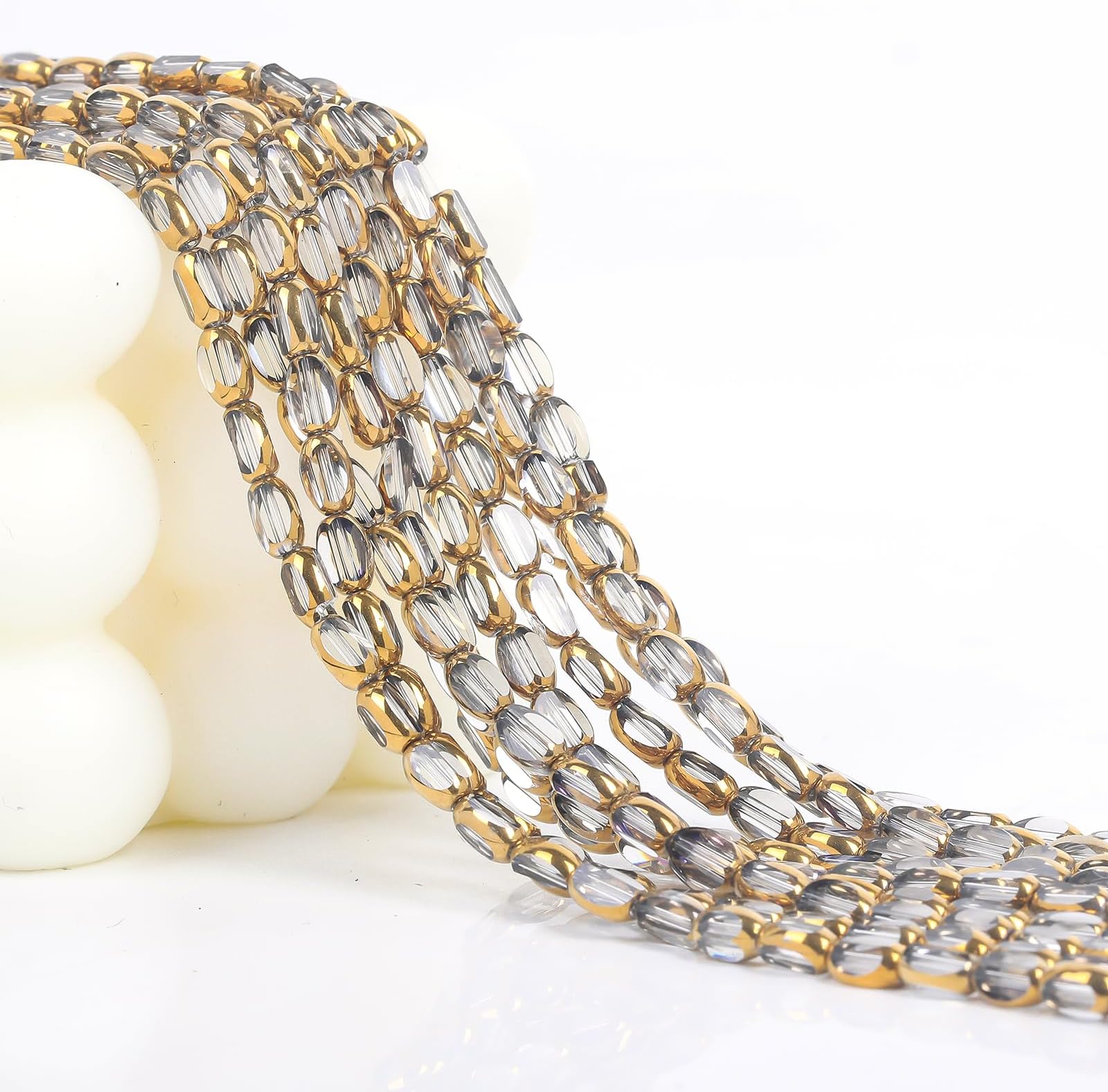 Amazon.com: WTIAN 4mm Gradient Bicone Crystal Glass Beads Small Faceted ...