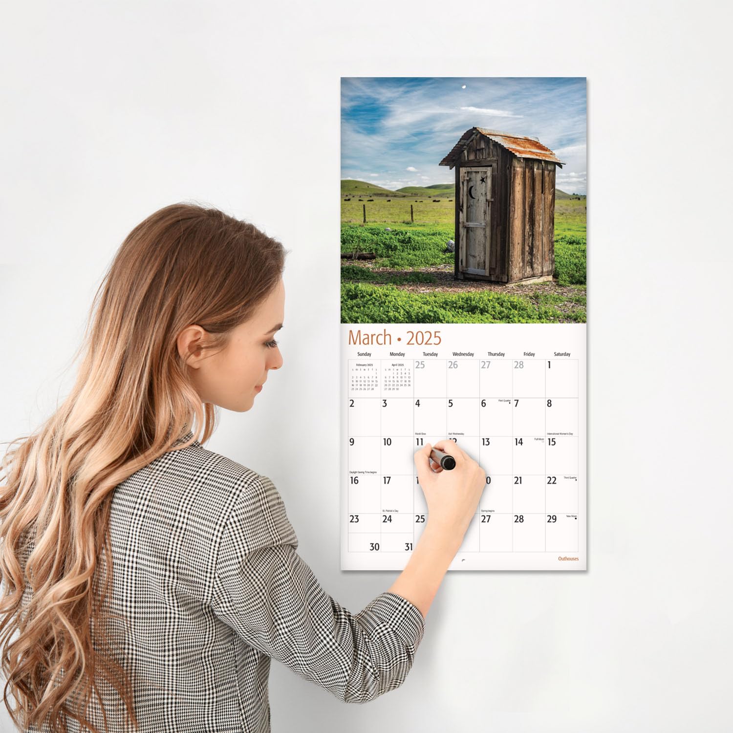 Snapklik.com : Outhouses 2025 Wall Calendar 12 Month 12" X 24" Open ...