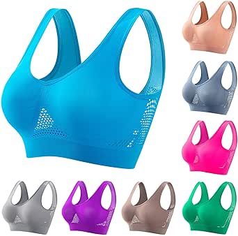 Seamless Sports Bra Wireless Bras for Women Non Wired Wirefree Yoga Bra ...