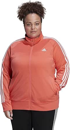 Amazon.com: adidas Plus Size Essentials 3-Stripes Track Jacket Semi ...