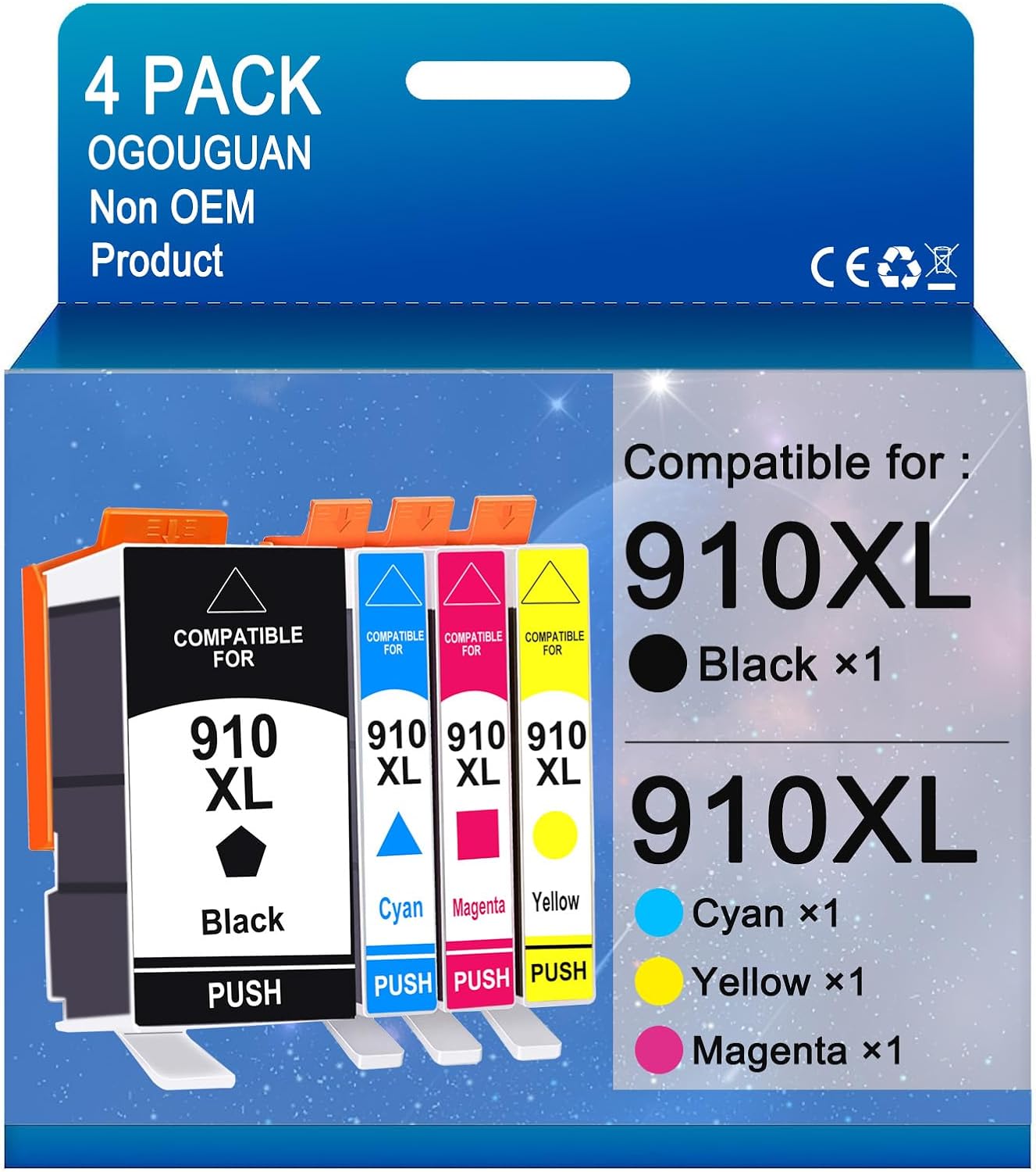 910XL Compatible Ink Cartridge for 910 XL Compatible with HP OfficeJet ...