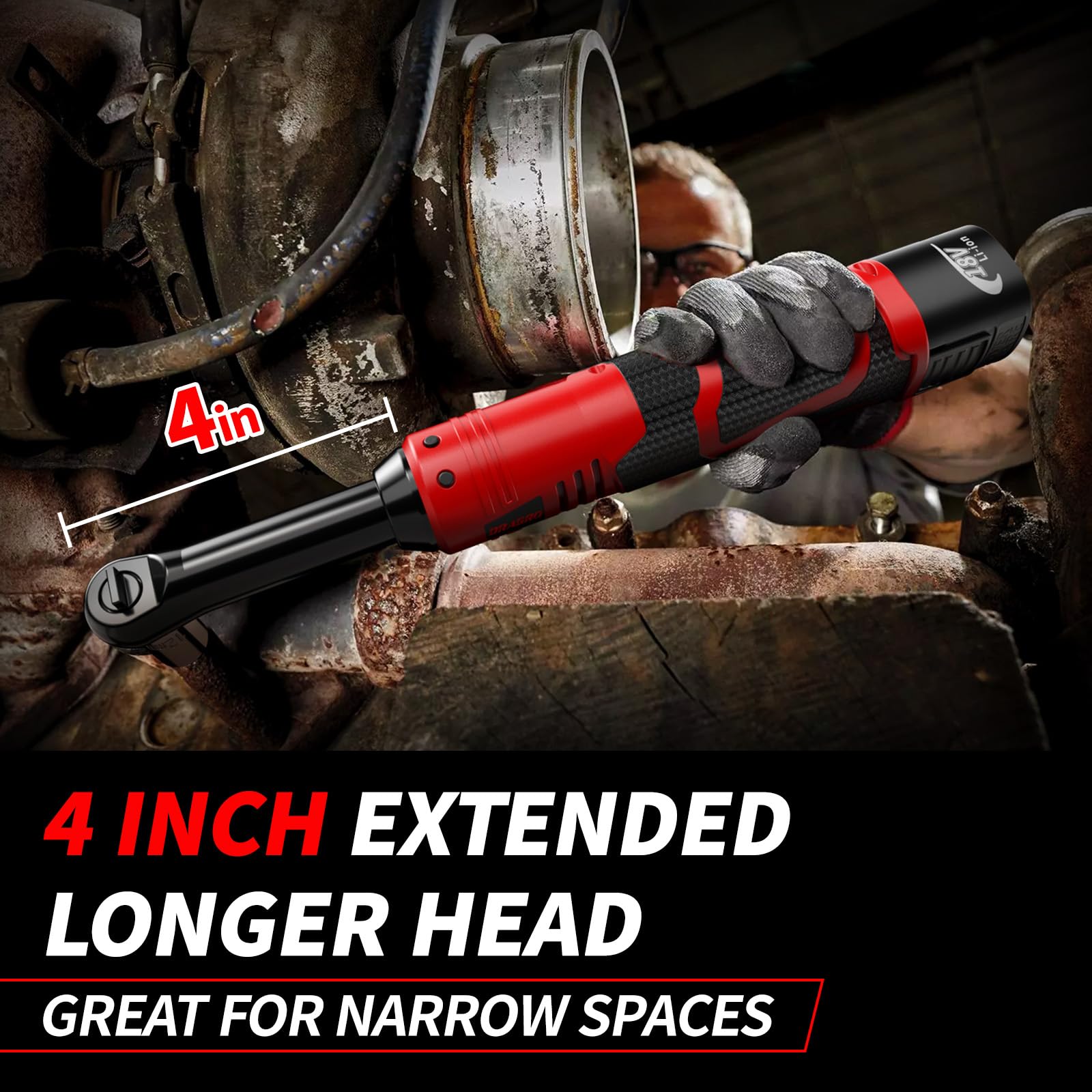 Snapklik.com : Dragro 3/8" 18V Cordless Electric Ratchet Wrench Set, 40 ...