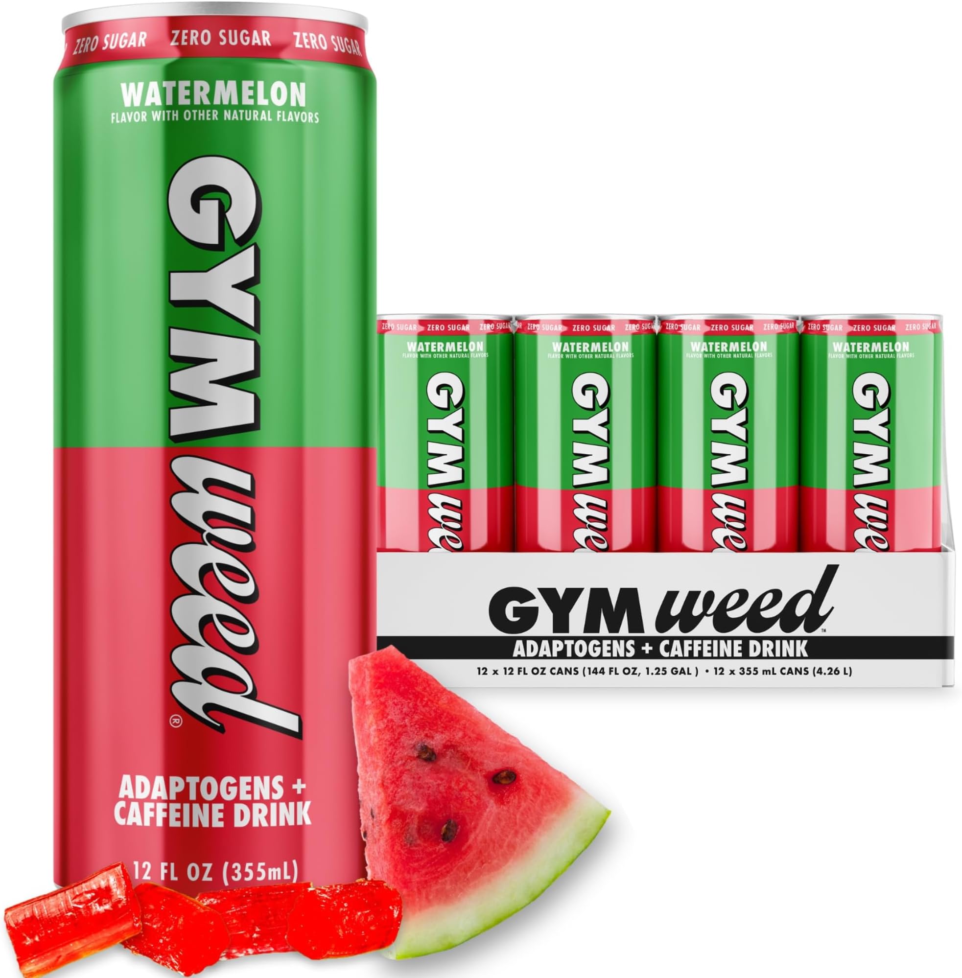 Amazon.com : GYM WEED Caffeine + Adaptogen Drink with 200mg Caffeine ...