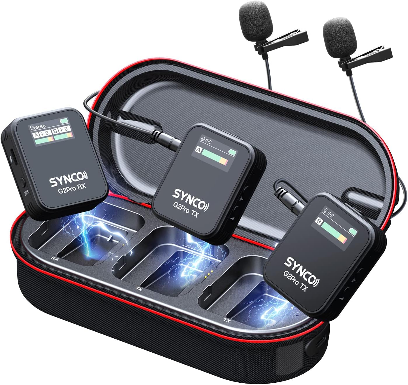 Amazon.com: SYNCO Wireless Lavalier Microphone, G2(A2) Pro 2.4G Dual ...