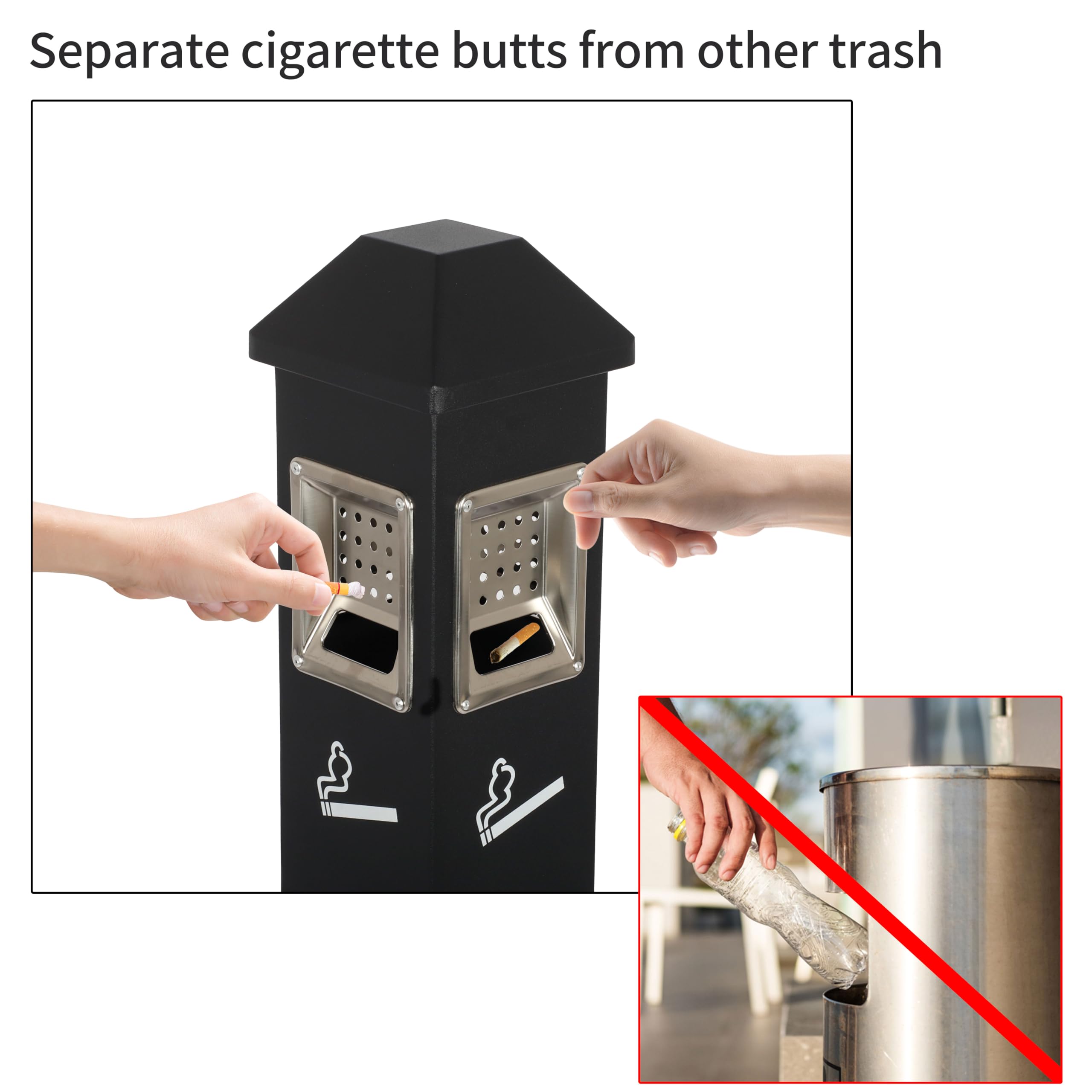 Snapklik.com : AIWFL Metal Vertical Trash Bin Outdoor Trash Cans Holder ...