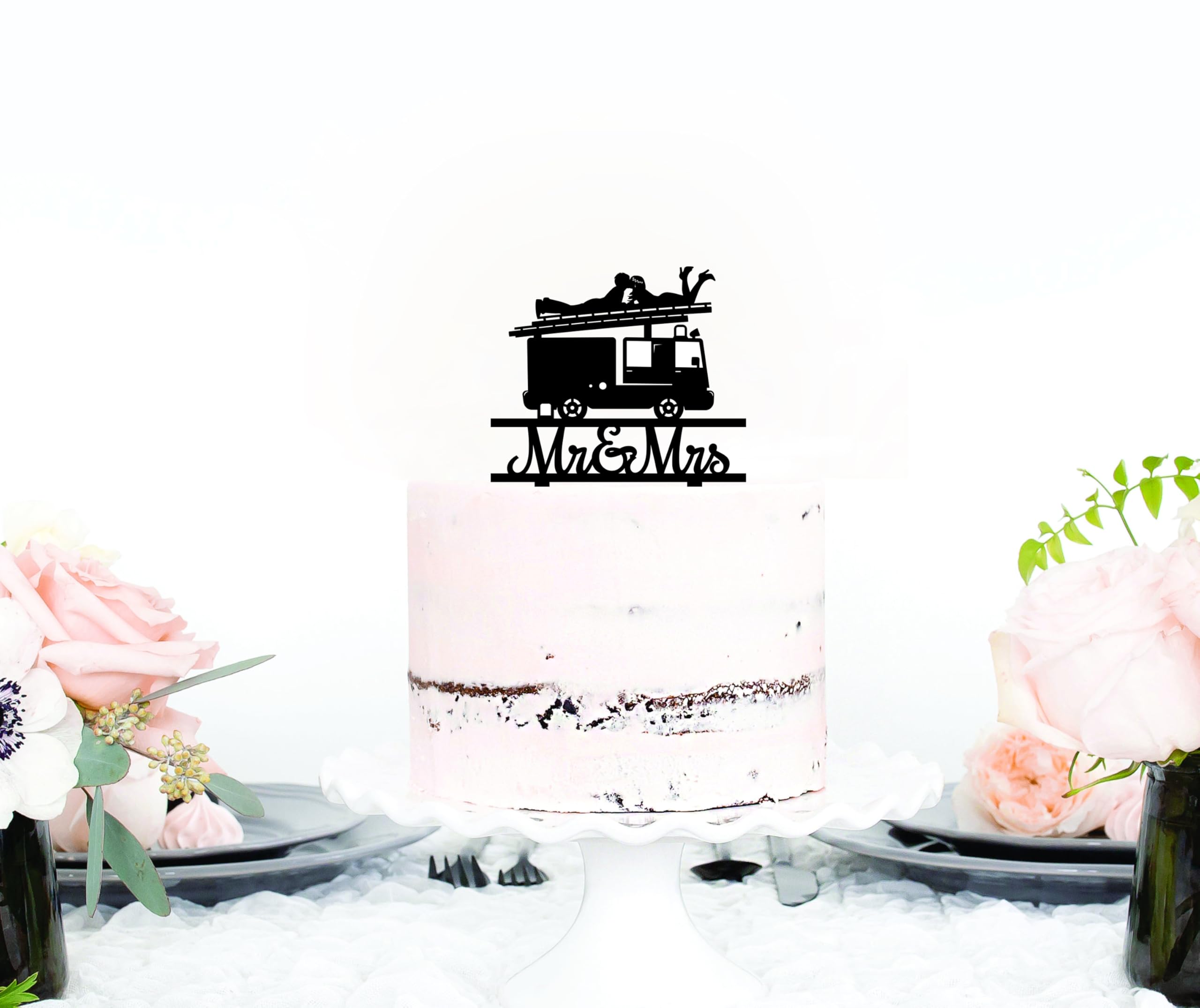 Snapklik.com : Fireman Wedding Cake Topper Firefighter Couple Cake ...