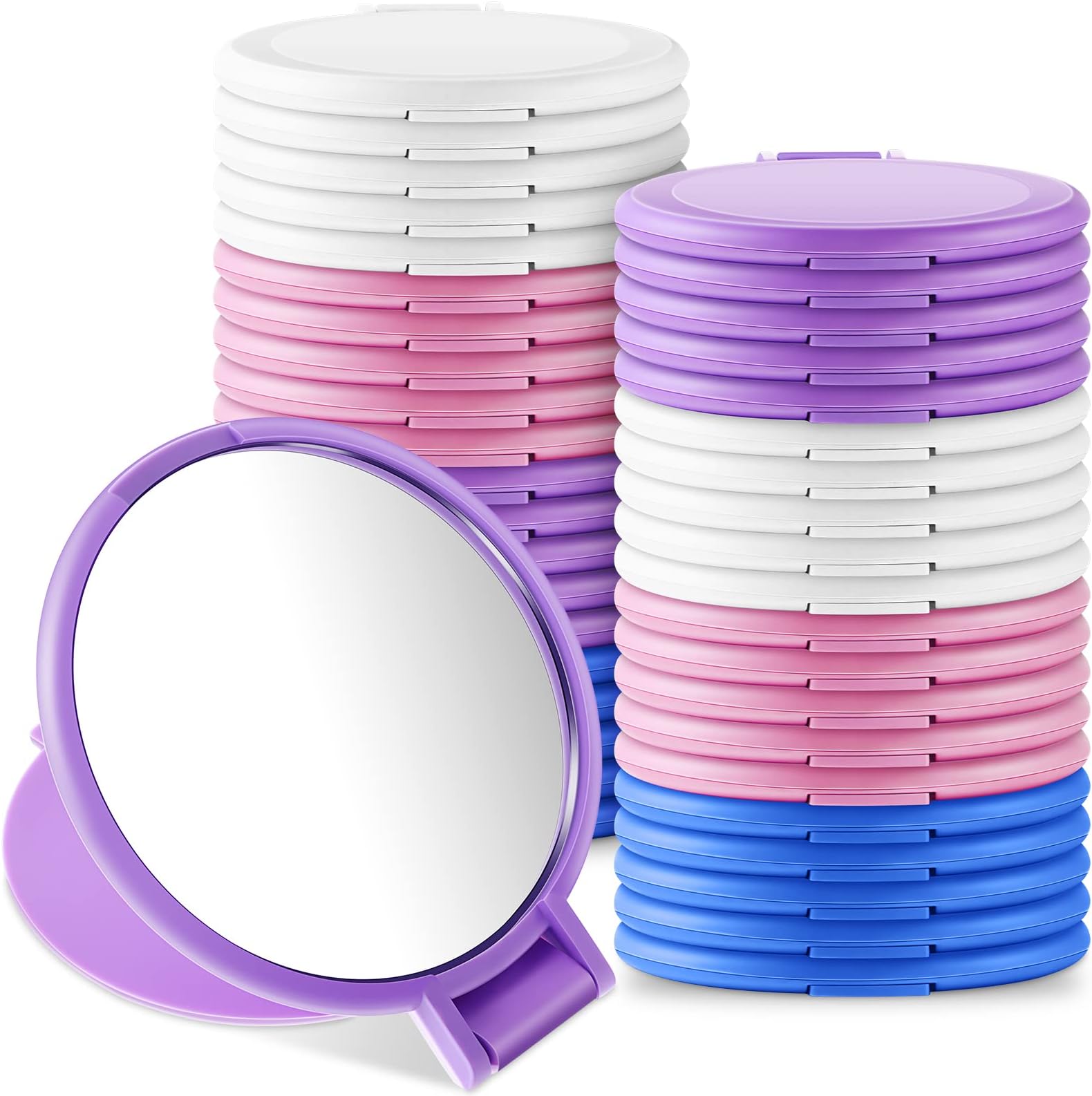 Amazon.com: Jetec Mini Folding Mirror Round Compact Mirror Portable ...