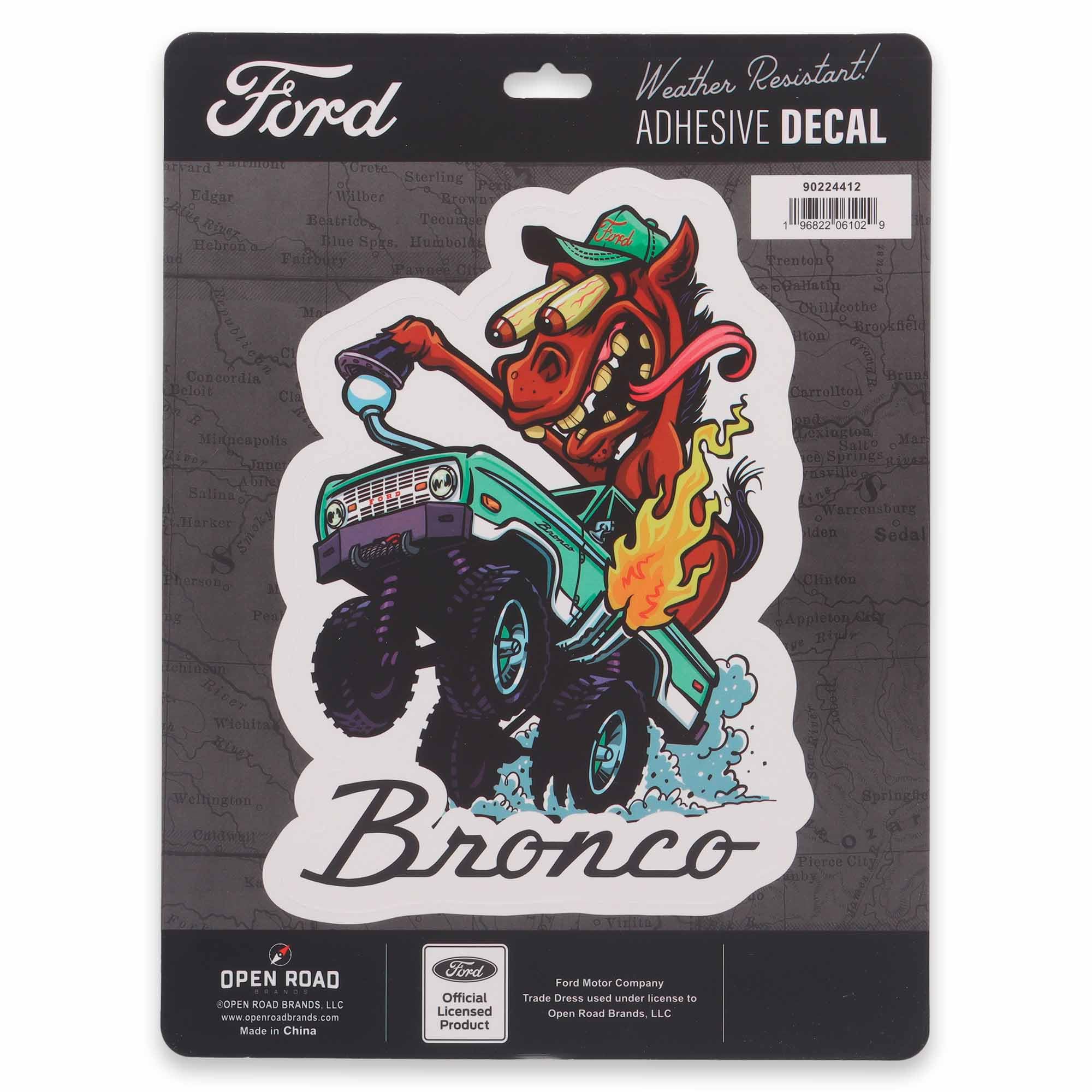 Amazon.com: Ford Bronco Crazy Horse Adhesive Vinyl Decal - Fun Ford ...