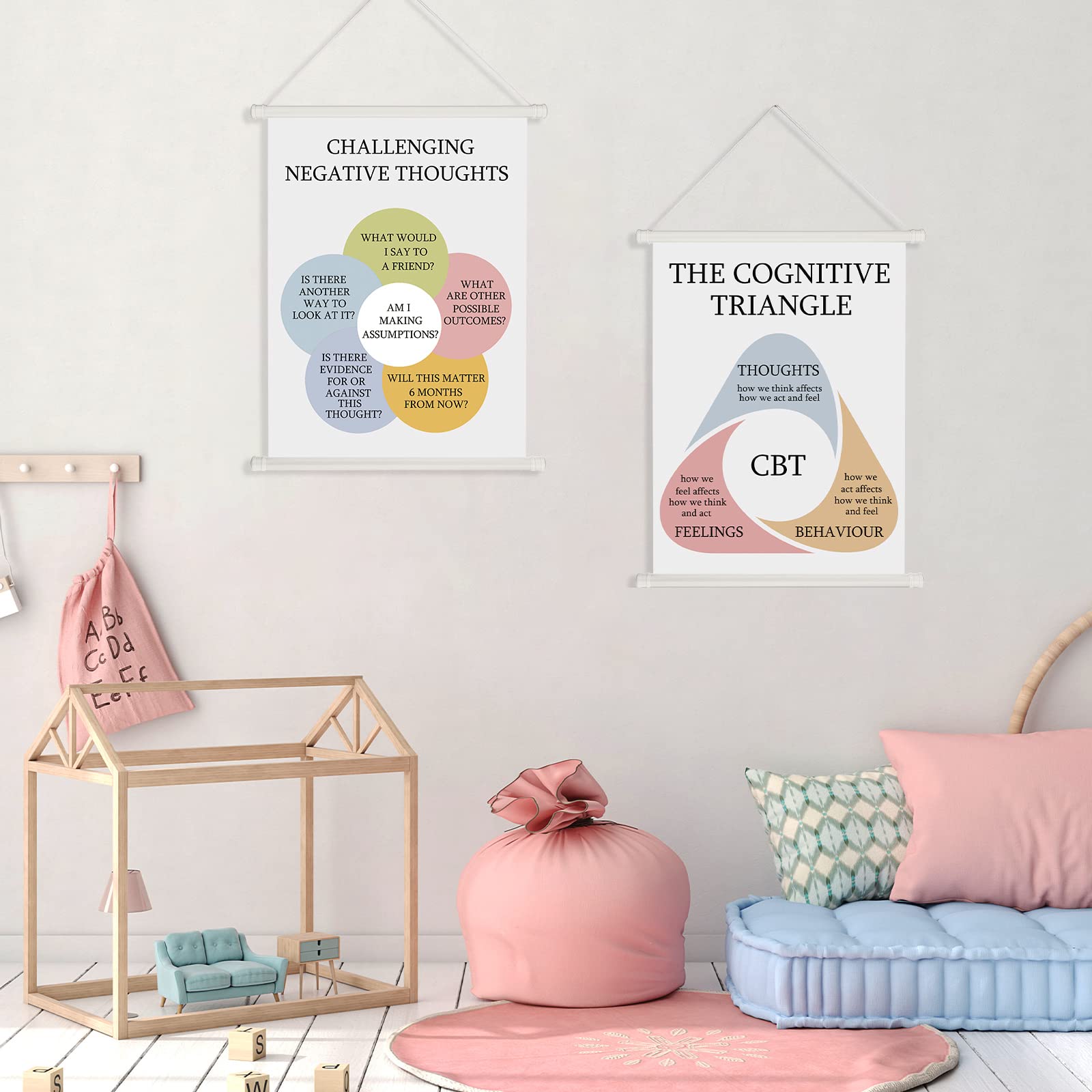 Snapklik.com : 3 Pcs Challenging Negative Thoughts Therapy Office Decor ...