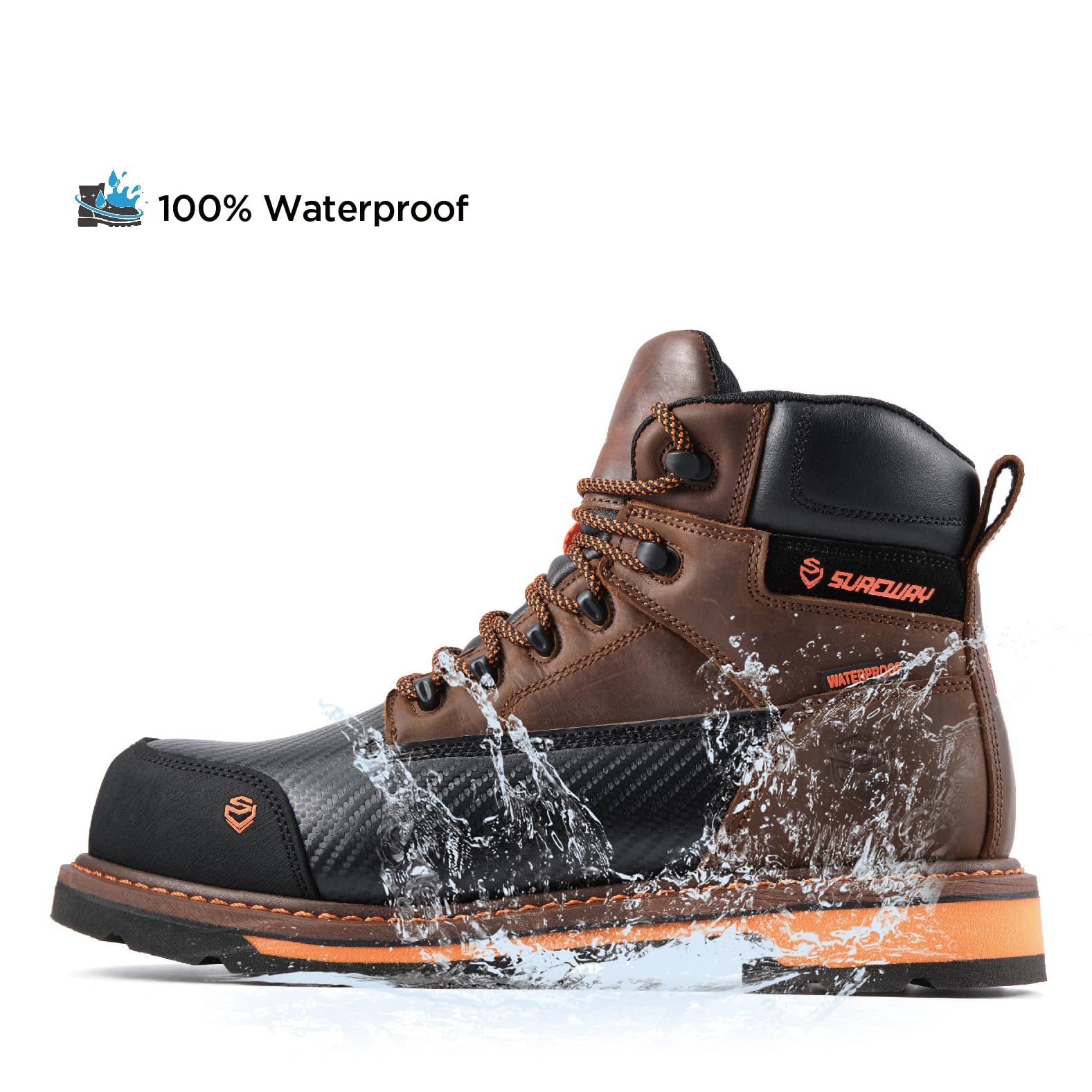 Snapklik.com : Mens 6" Heavy Duty Soft Toe Waterproof Work Boot ...