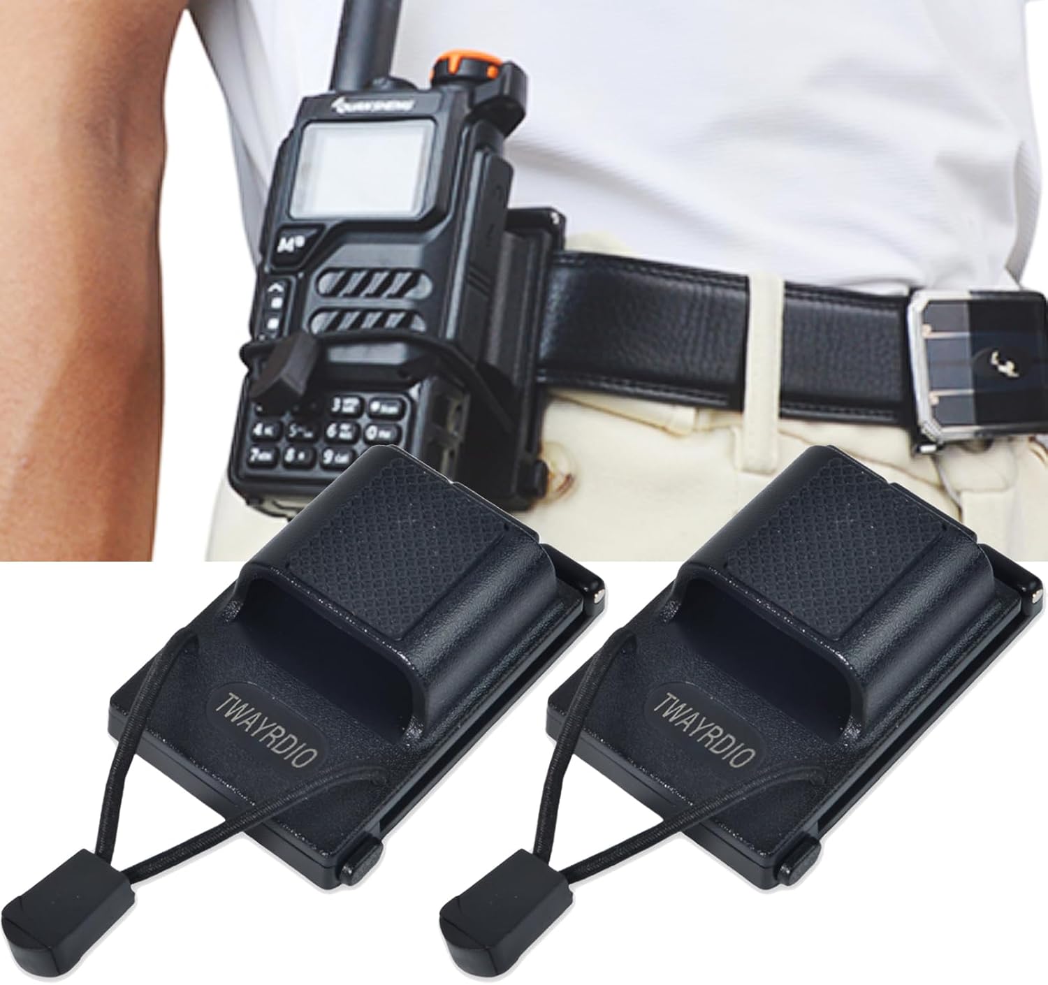 TWAYRDIO 2Pack Radio Holster for Duty Belt up to 0.16" Thick, Radio ...