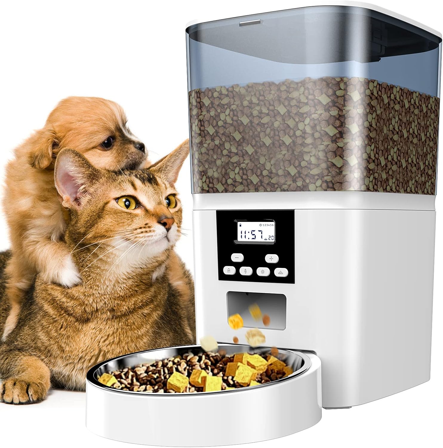 Tomxcute Automatic Cat Feeders,Cat Dry Food Dispenser for Cat Small Dog ...