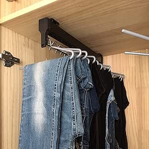 Amazon.co.jp: Pull Out Hanger Rail Retractable Clothes Clothes Storage ...