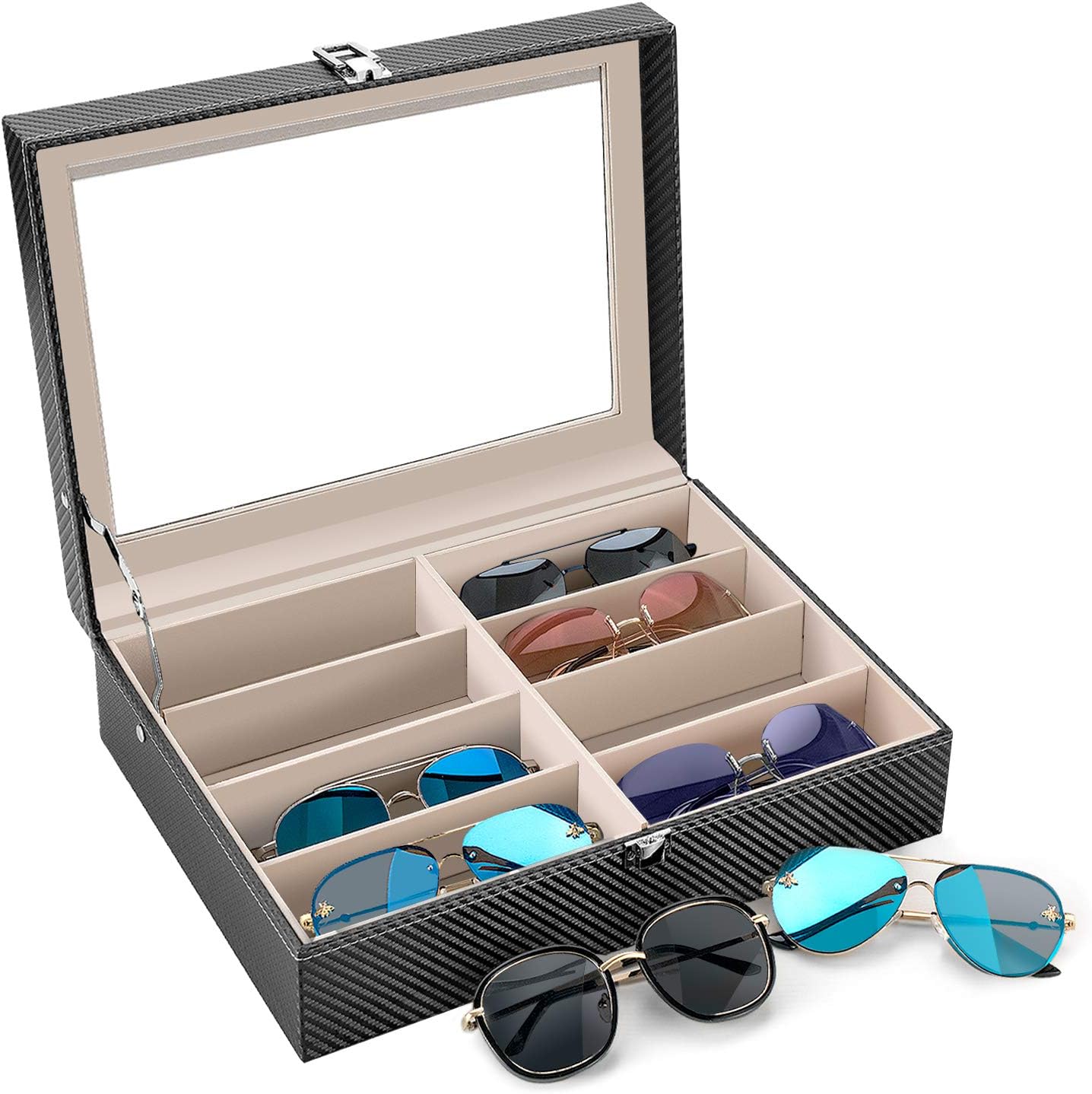 Amazon.com: Oyydecor Carbon Fiber Sunglasses Organizer for Women Men ...