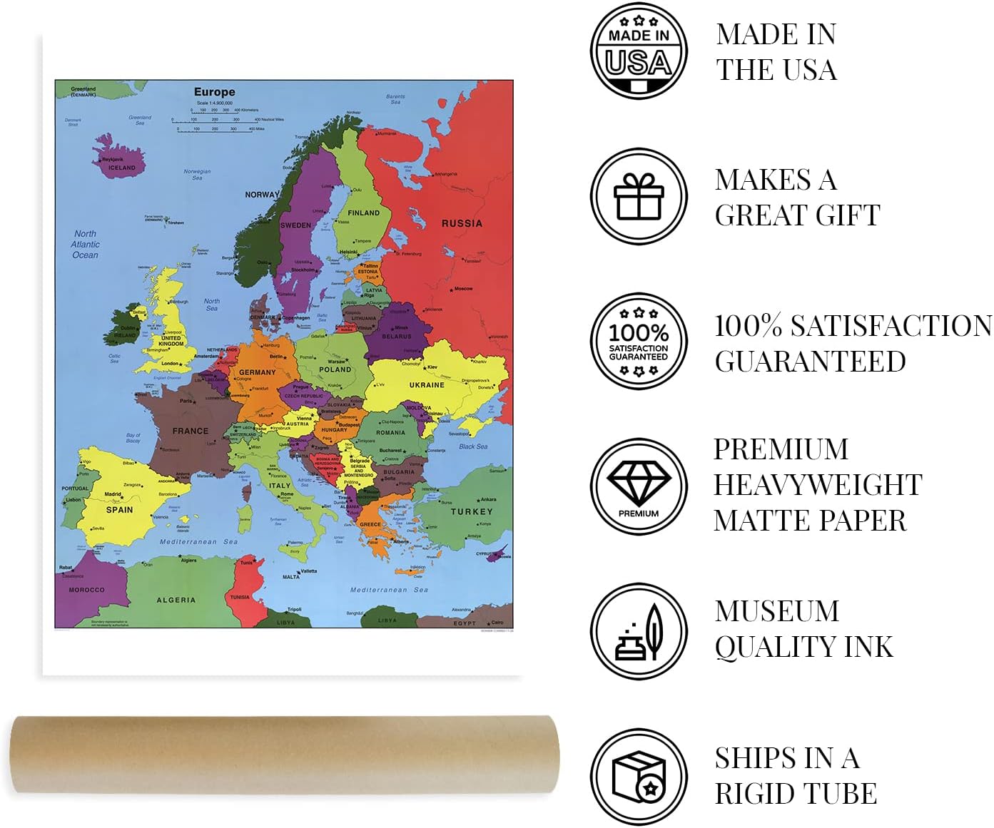 HISTORIX 2004 Europe Map - 18x24 Inch Wall Art Barbados | Ubuy