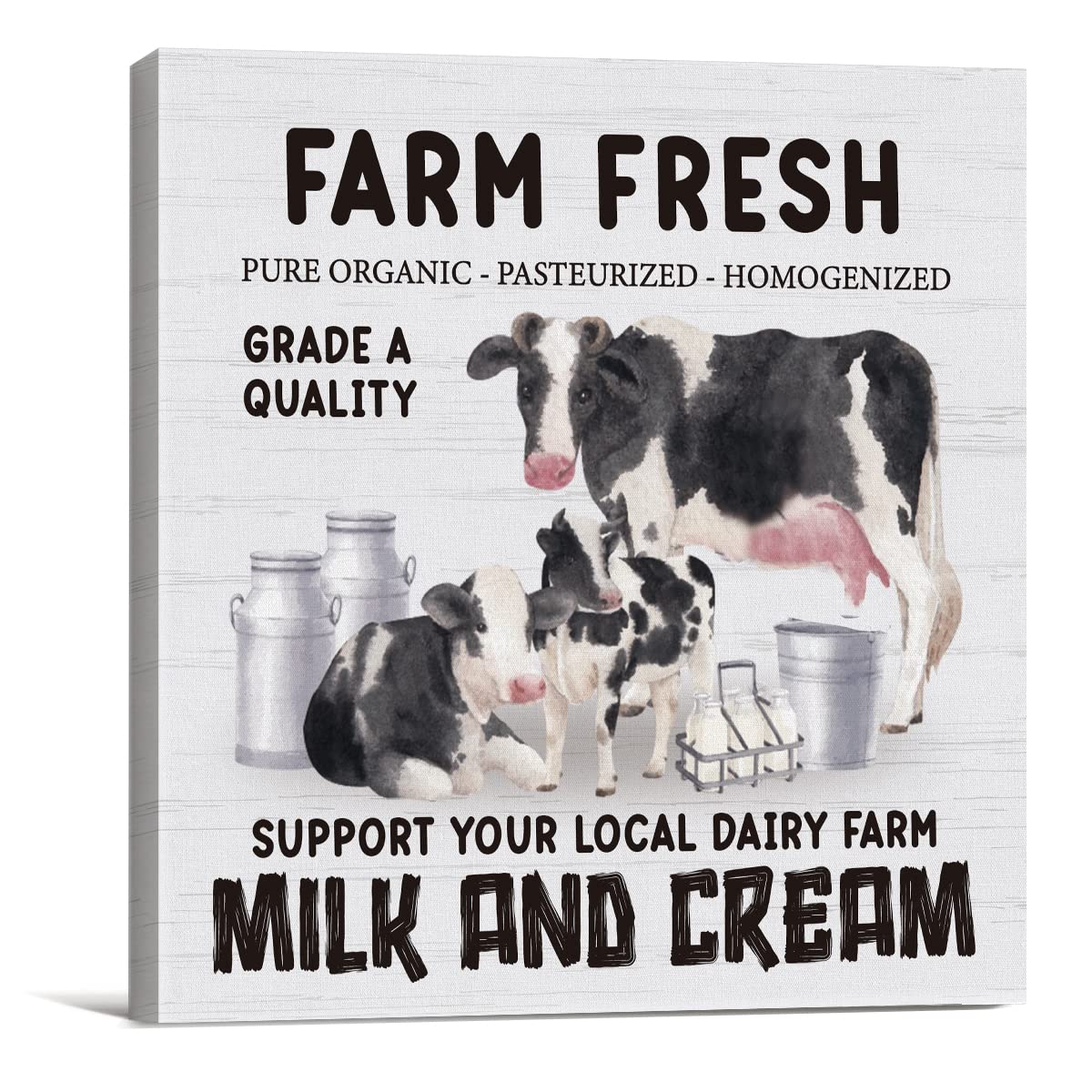 Amazon.com: Farmhouse Dairy Cows Canvas Prints Wall Art Decor Desk Sign ...