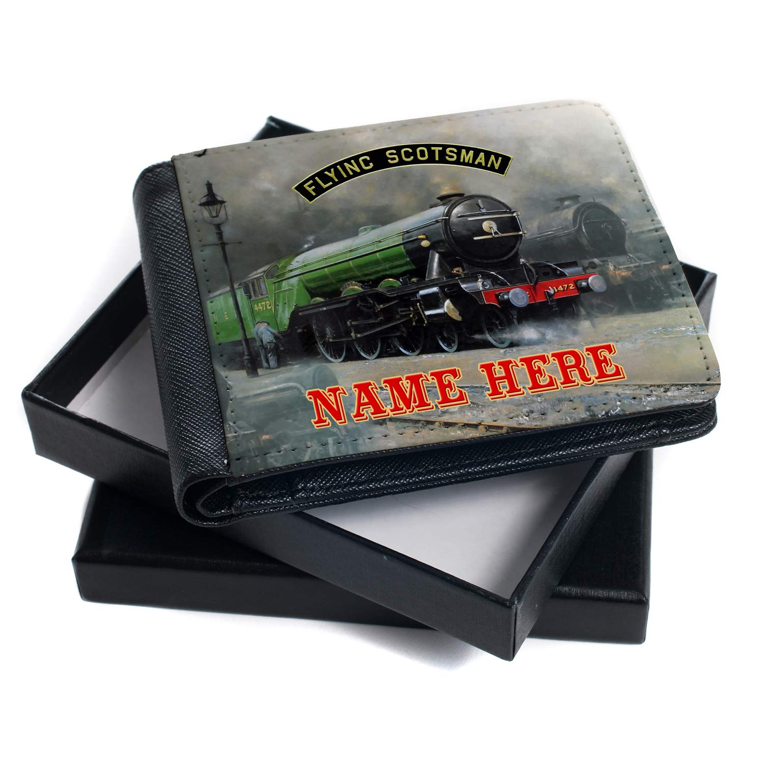 Buy Flying Scotsman Train Wallet Mens Bi-Fold Coin Card Holder ...