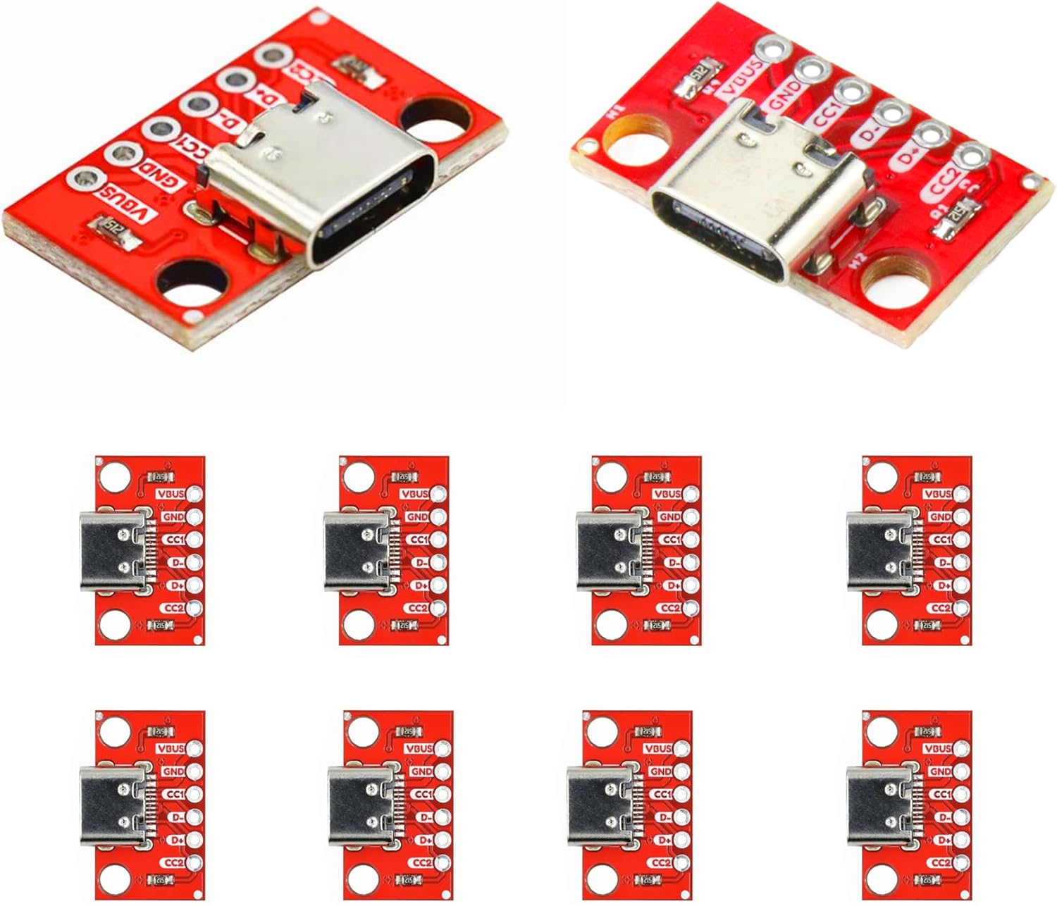 Amazon.com: XUGERIP 10 Pcs USB 3.1 Type C Female Breakout Board DIY, 6 ...
