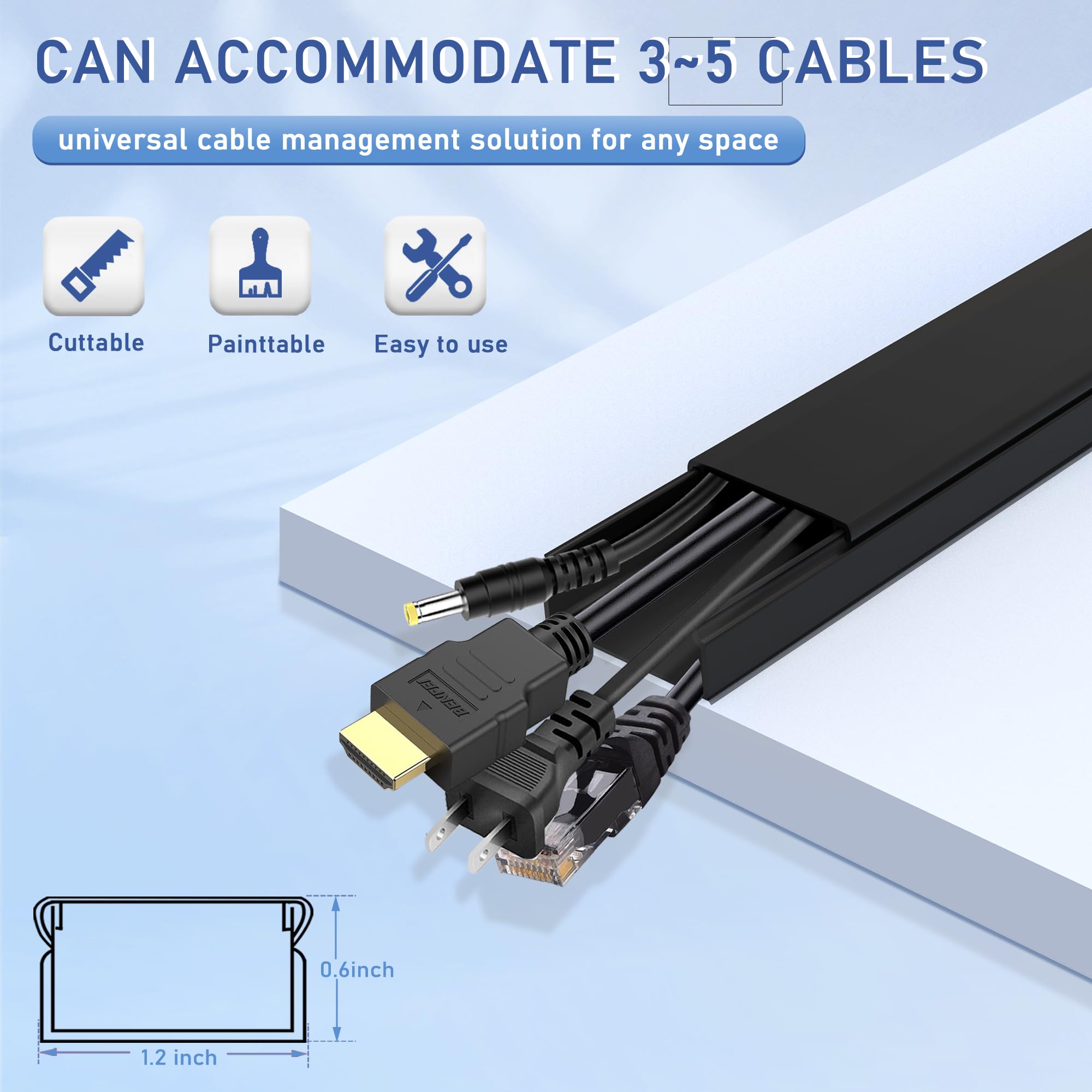 Snapklik.com : Cable Cover Wall - Large Cord Covers For Wires On Wall