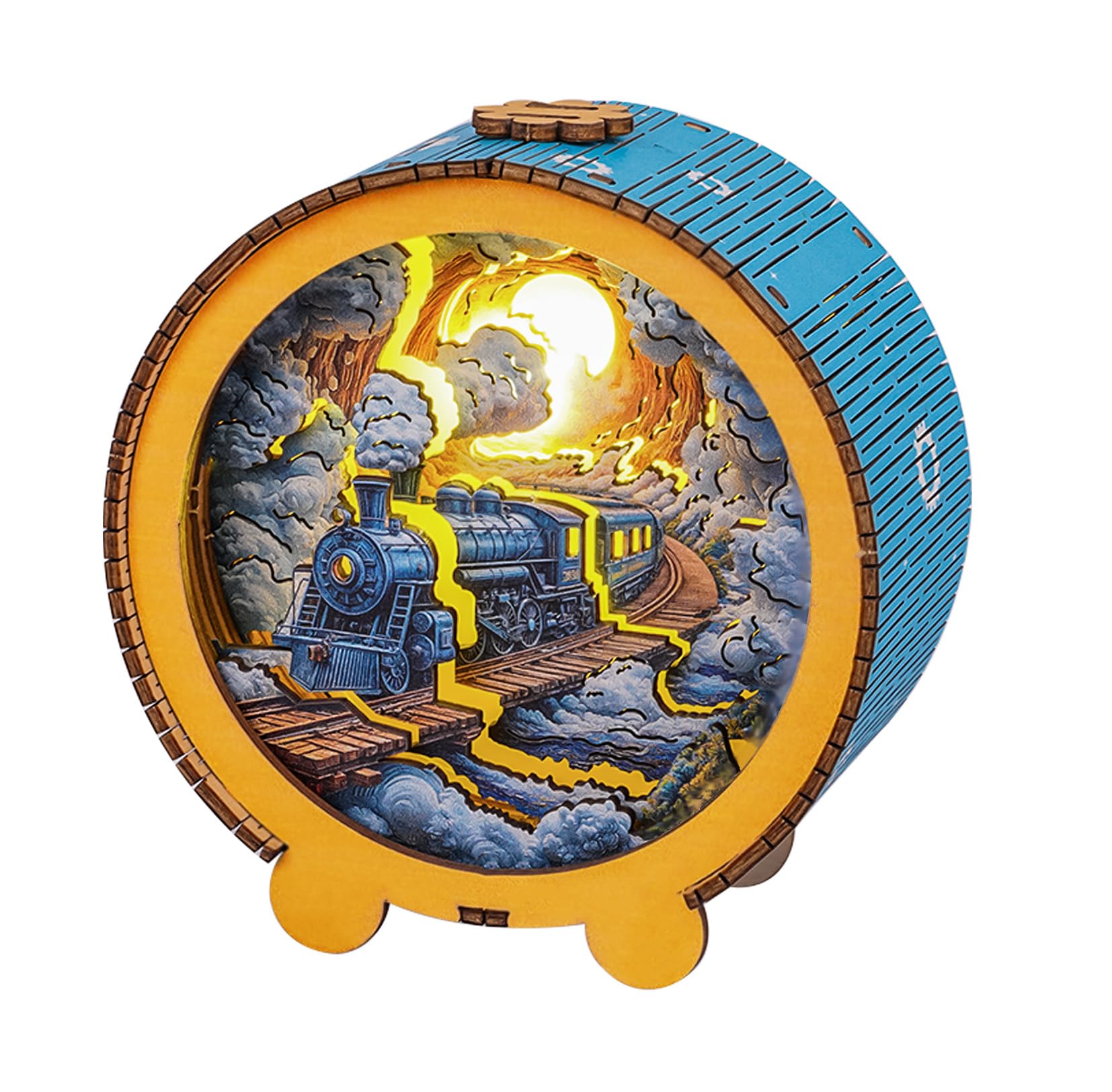 Amazon.com: 3D Puzzle Nightlight-DIY LED Light Wooden Puzzle-Art Lamp ...