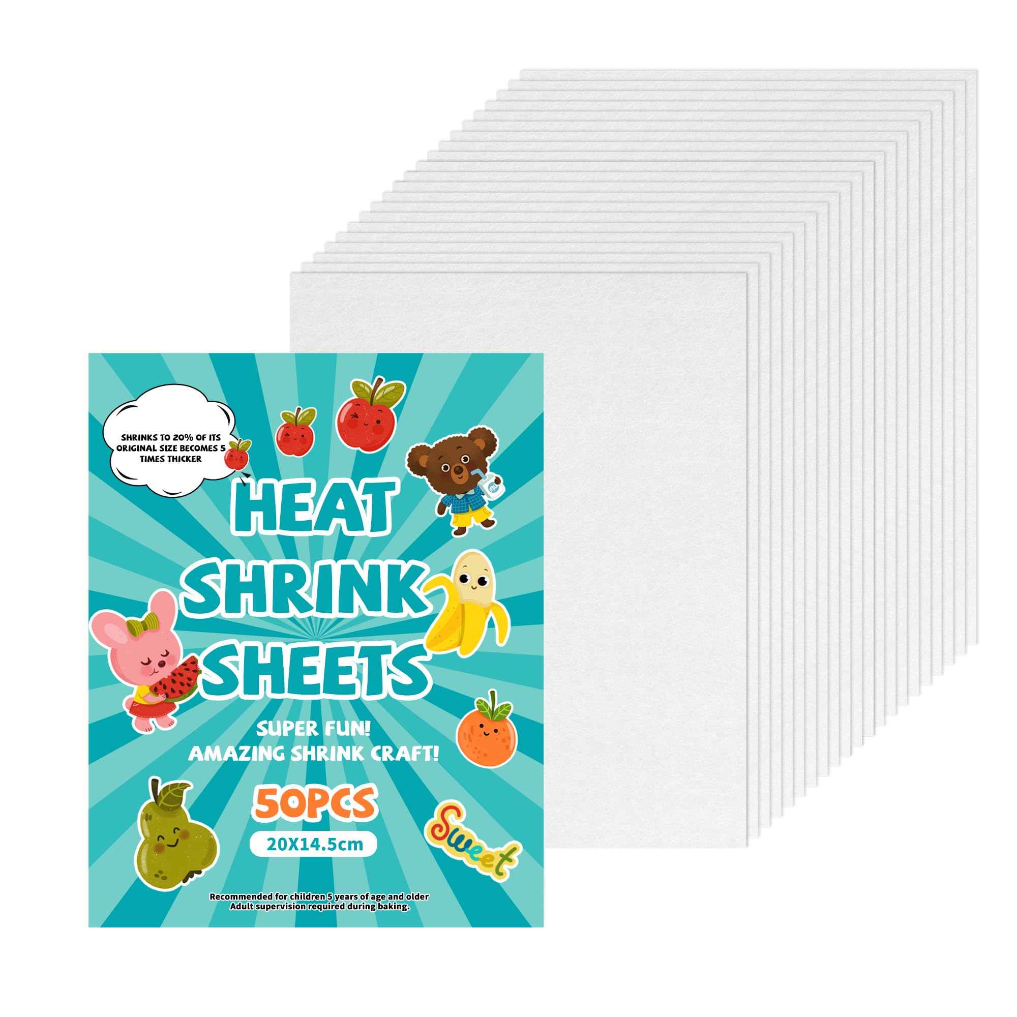 Amazon.com: 50PCS Heat Shrink Plastic Sheets, Shrink Film Sheets Blank ...