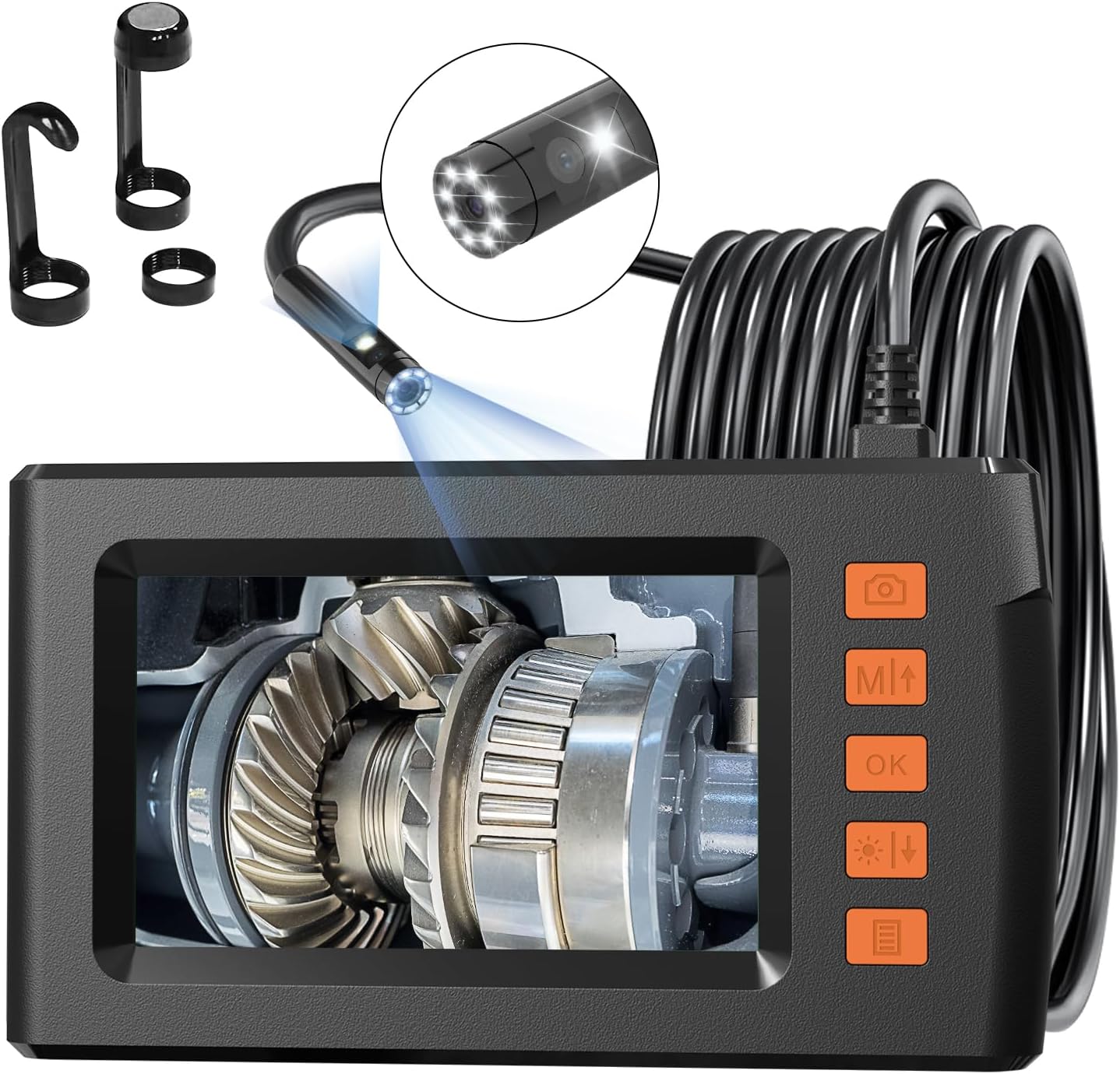 Mycket Dual Lens Industrial Endoscope, 1080P HD Digital Borescope ...