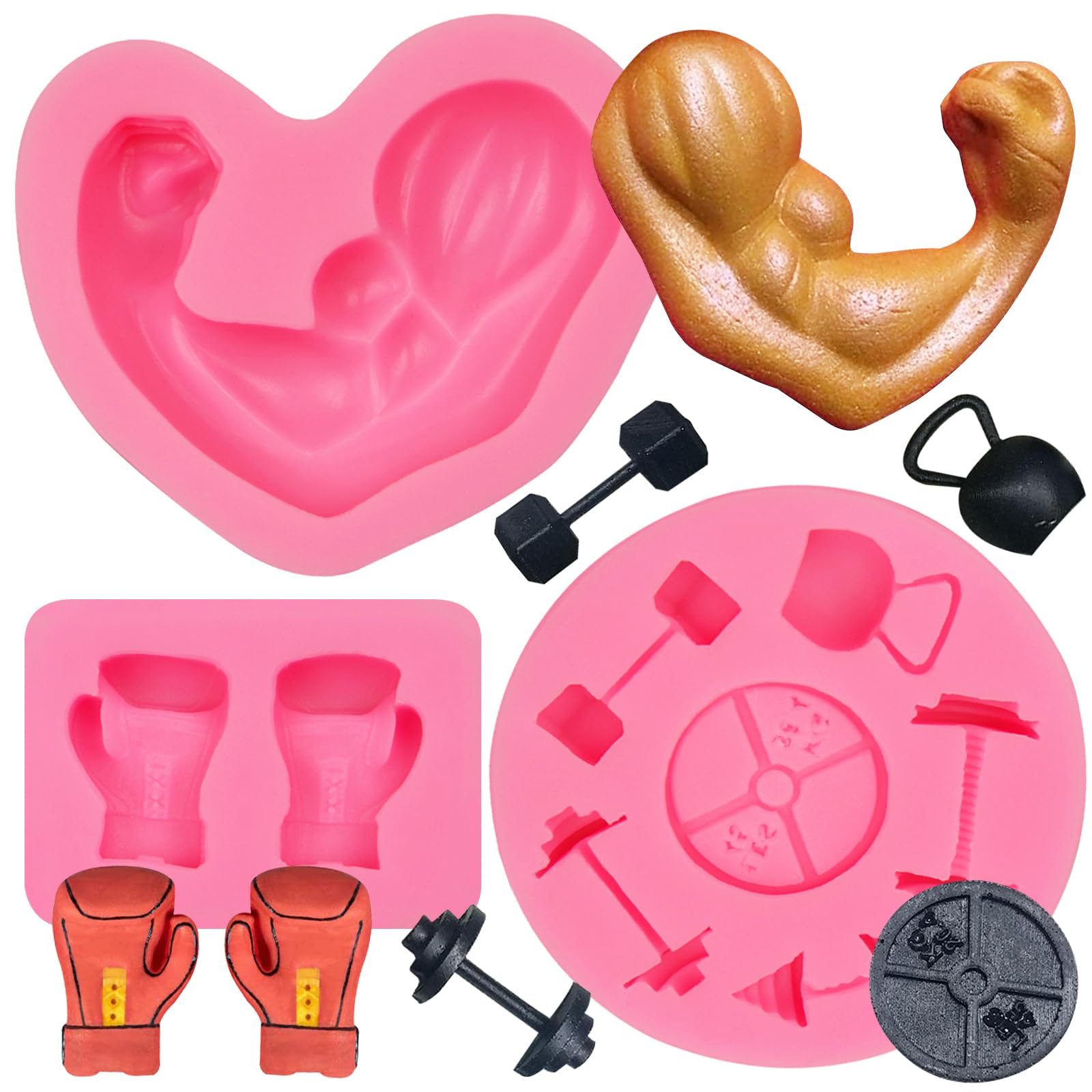 Amazon.com: Sports Fitness Workout Exercise Dumbbell Silicone Molds ...