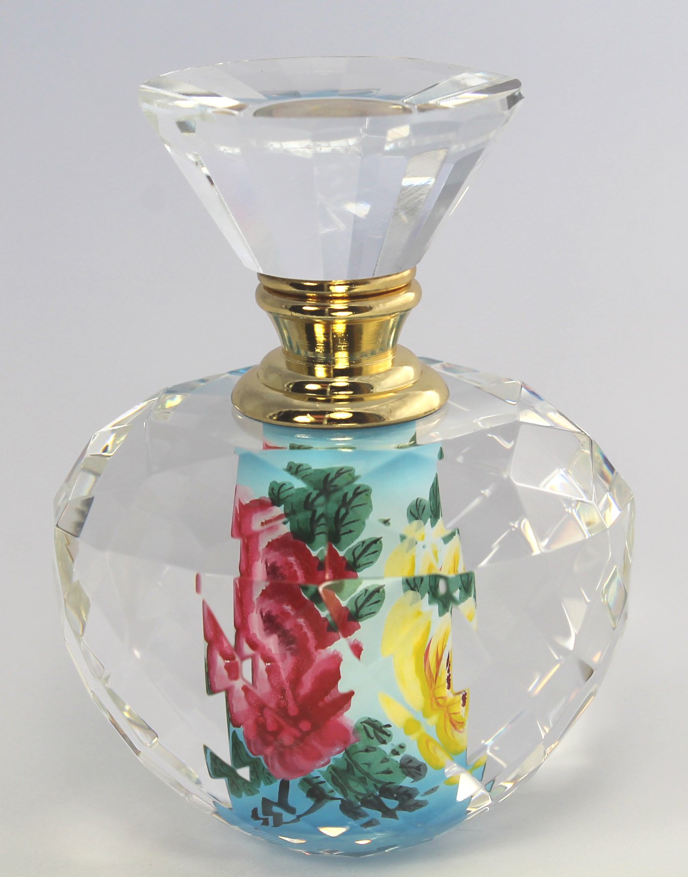 Amazon.com: Red Flower Multi-Cut Crystal Round Perfume Bottle - PBB05 ...