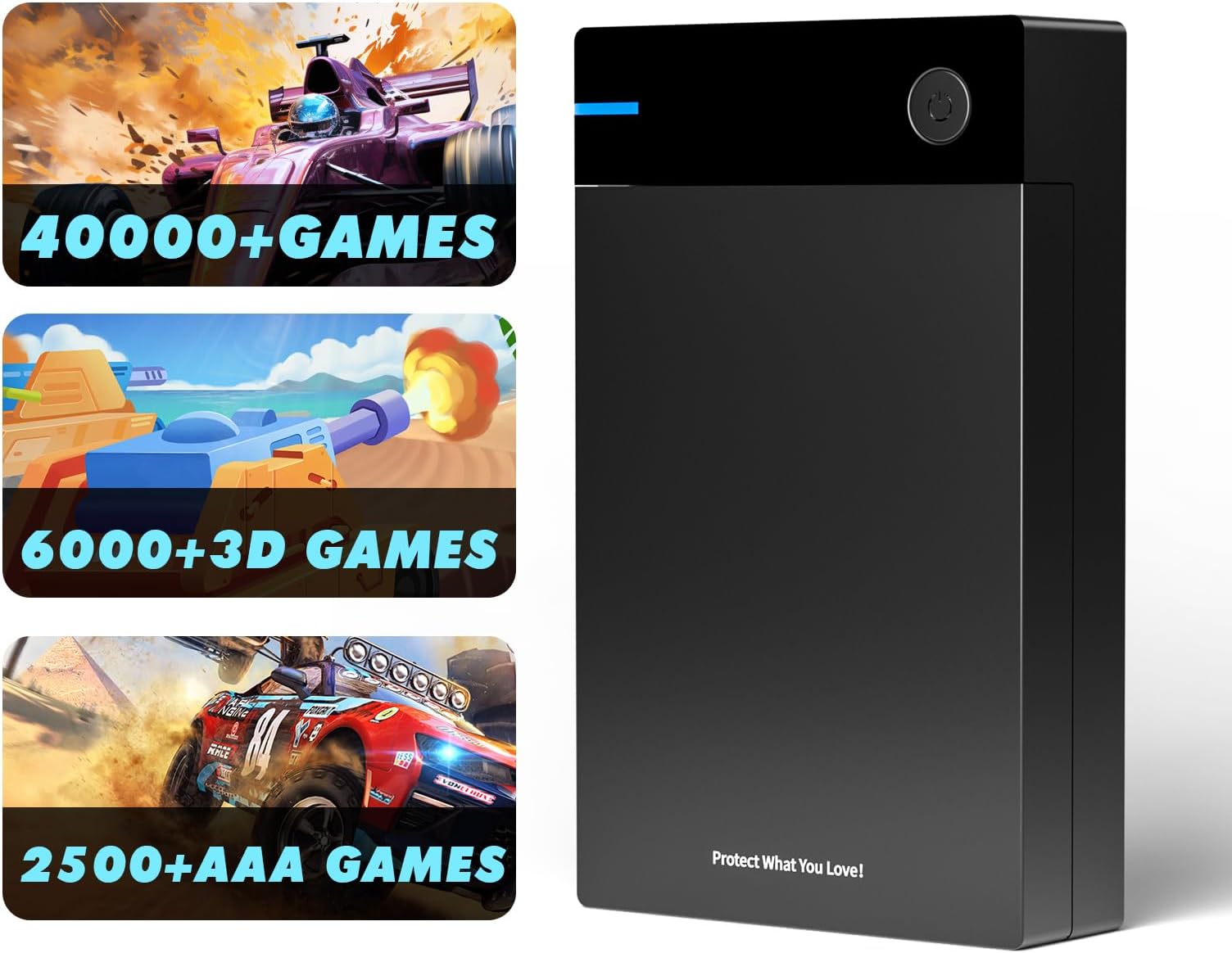 Amazon.com: Kinhank Retro Game Hard Drive Disk with 40000+ Retro Games ...
