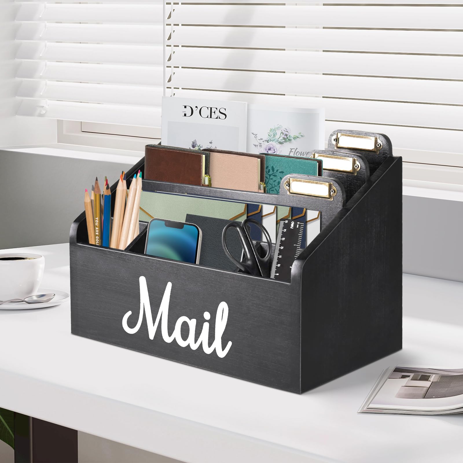 Snapklik.com : Rustic Mail Organizer For Countertop