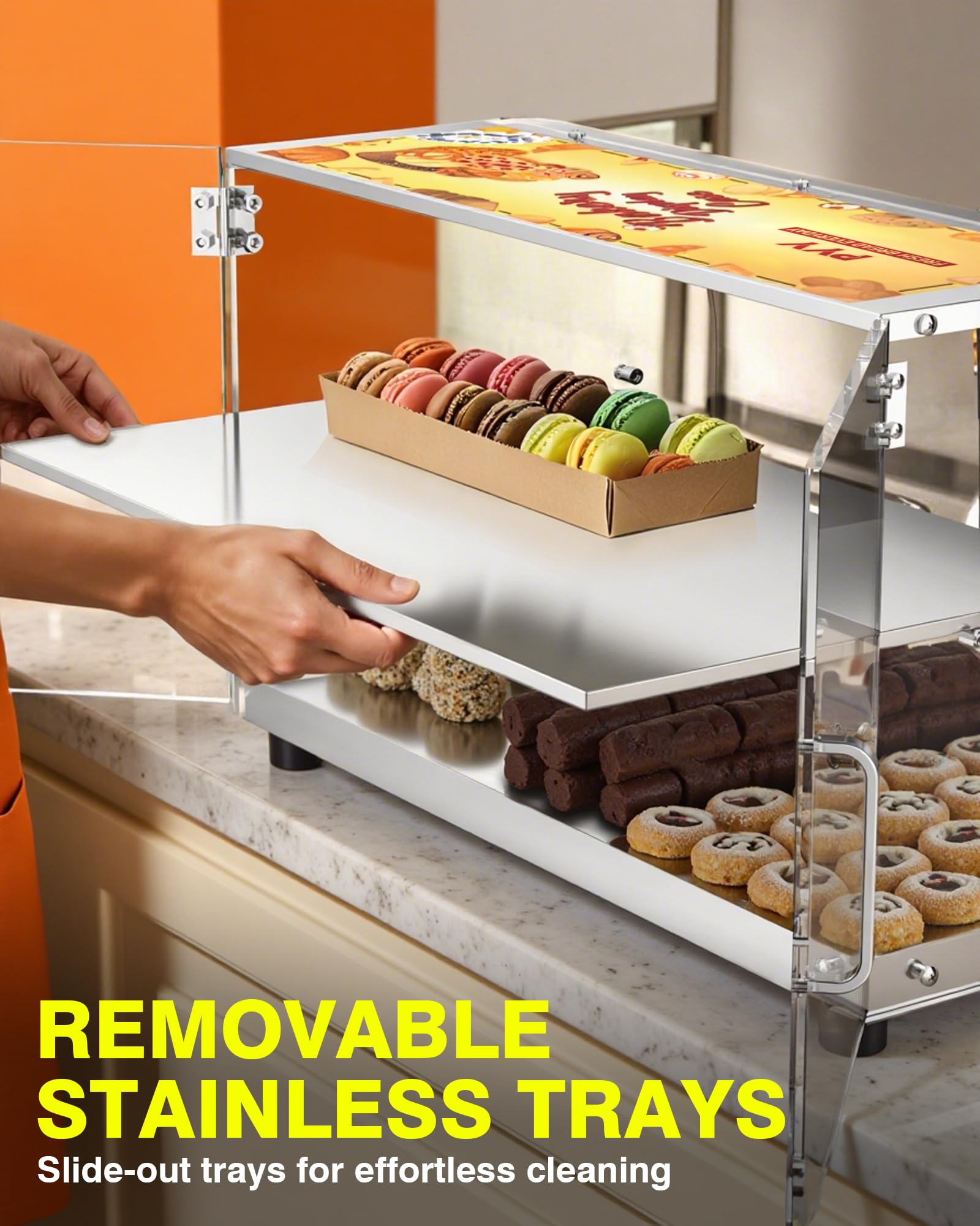 Snapklik.com : PYY 22" Bakery Display Case - 2-Layer Acrylic Pastry ...