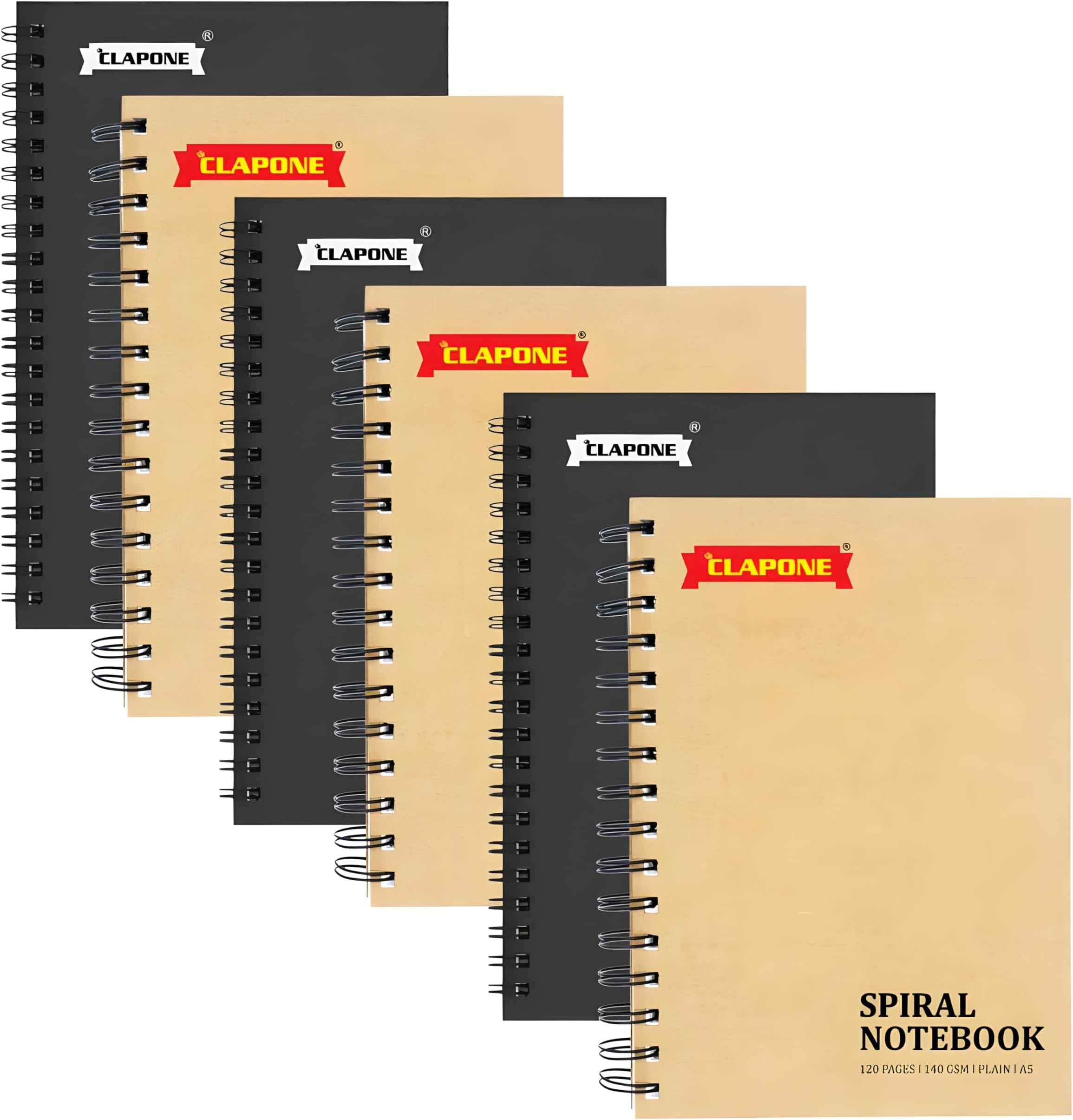 VERAT A5 Spiral Notebook with Natural White | 100 Plain Sheets | 100 ...