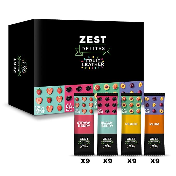 Amazon.com: Zest Delites Fruit Leather Snacks, Gluten Free Vegan ...