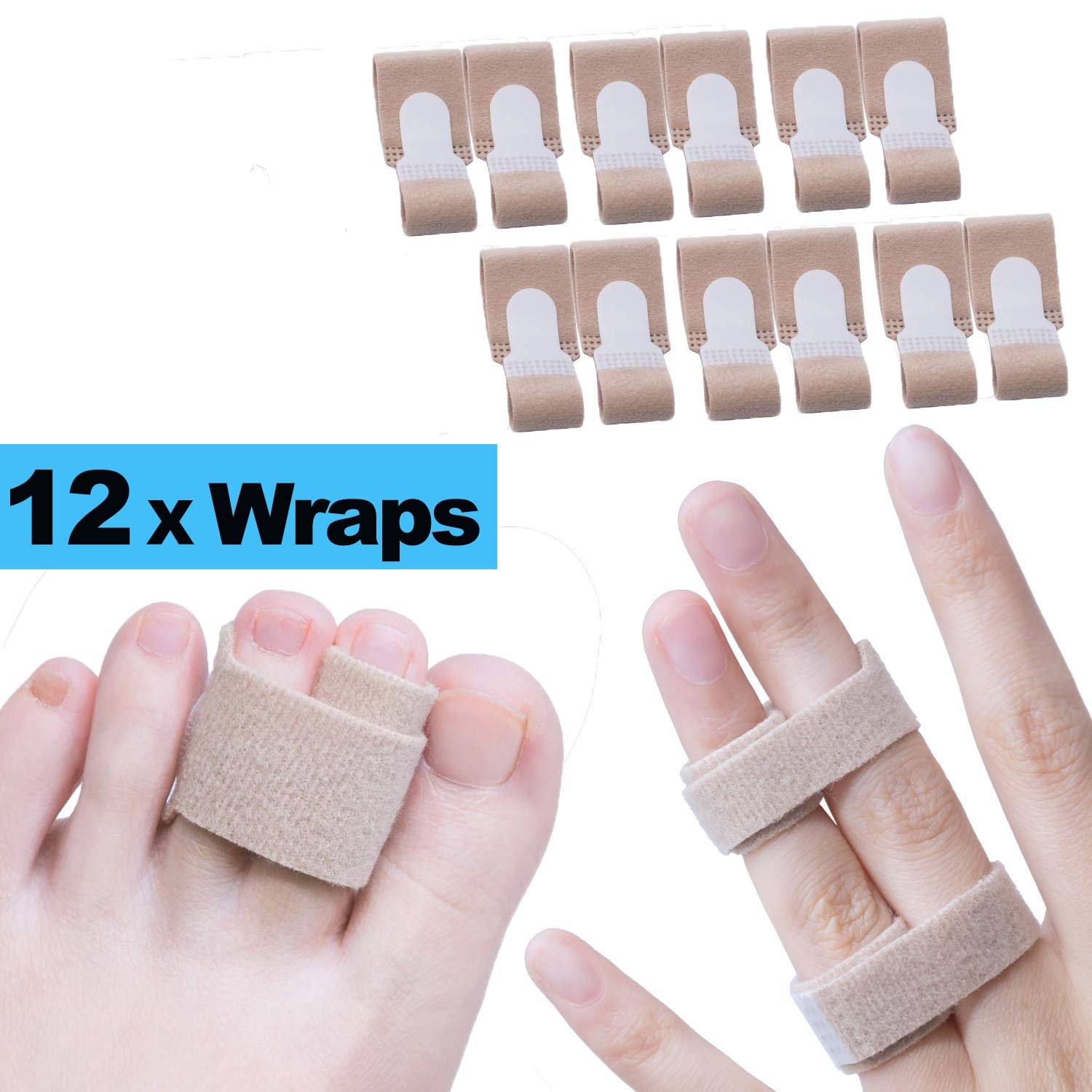Buy Sumifun Toe Splint Straightener, 12 Pcs-Finger Protectors Buddy ...