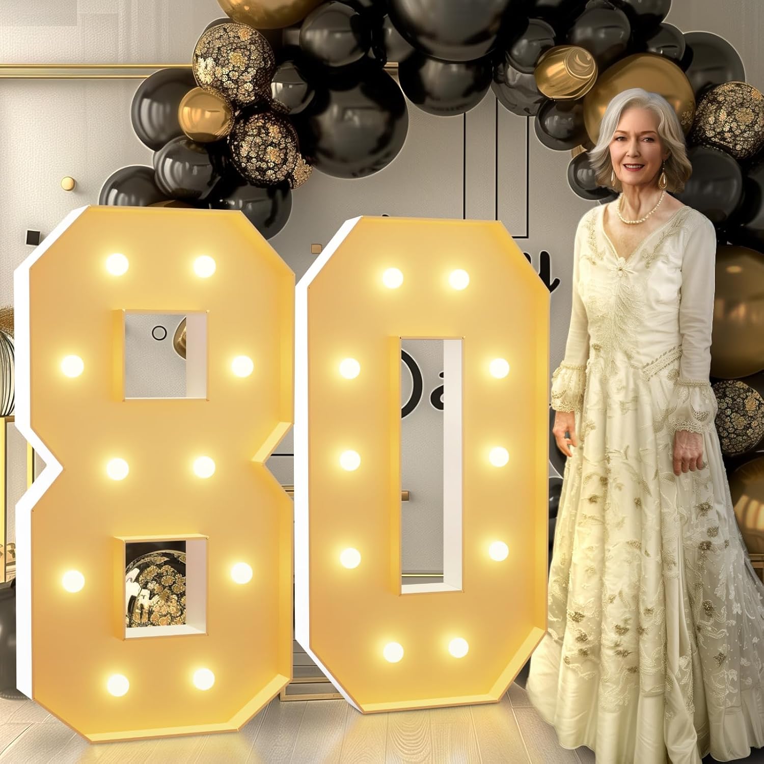 Amazon.com: imprsv 4FT Light Up Numbers, Marquee Numbers 80th Birthday ...
