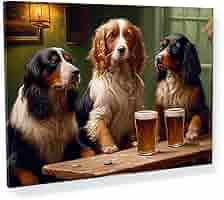 Dogs Drinking Beer Poster