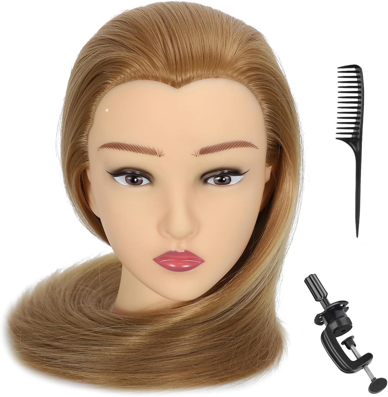 Amazon.com : Mannequin Head with Hair 28“ Human Hair,Manikin Head ...