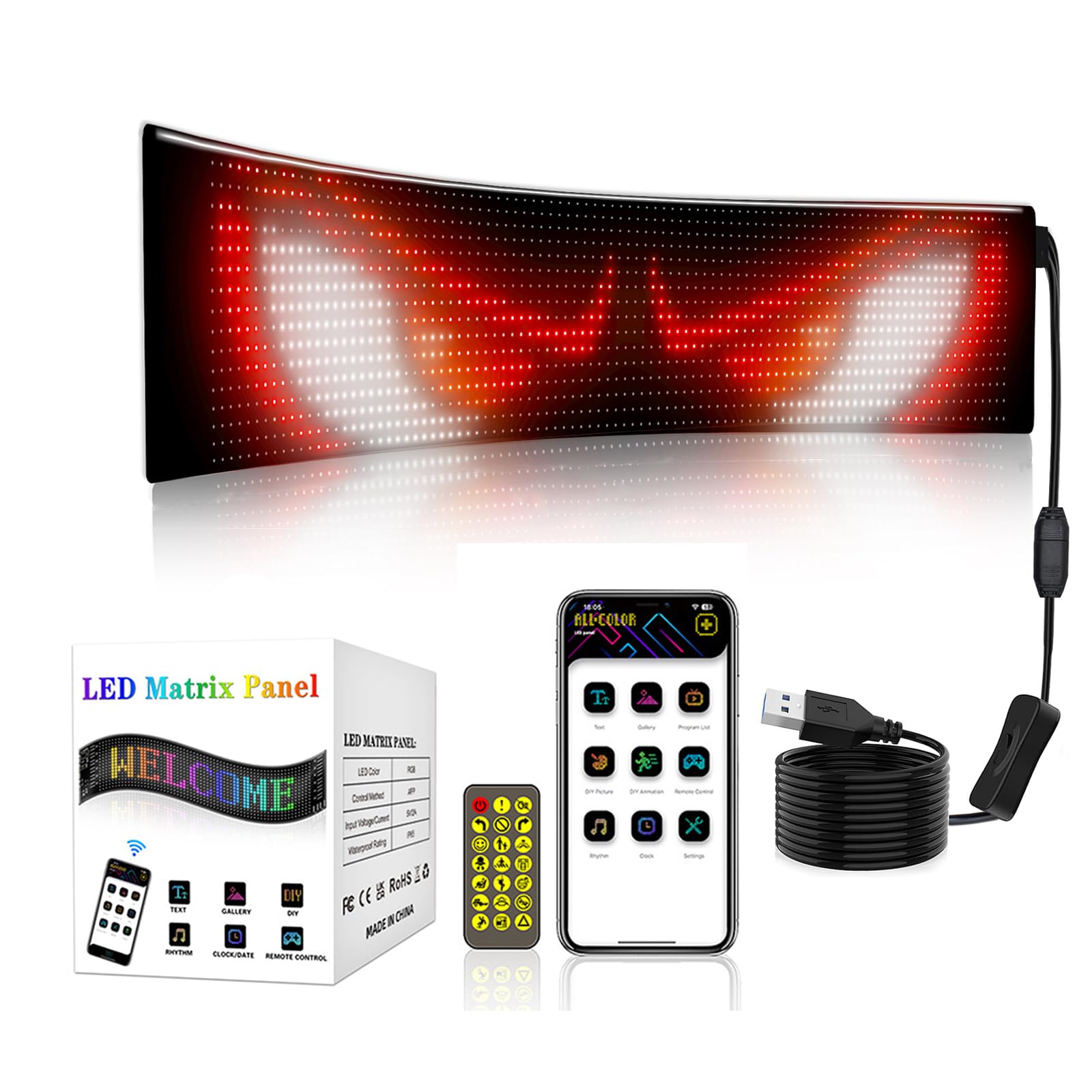 Car Devil Eyes GlowPanel X LED Car Display - Programmable Devil Eyes ...