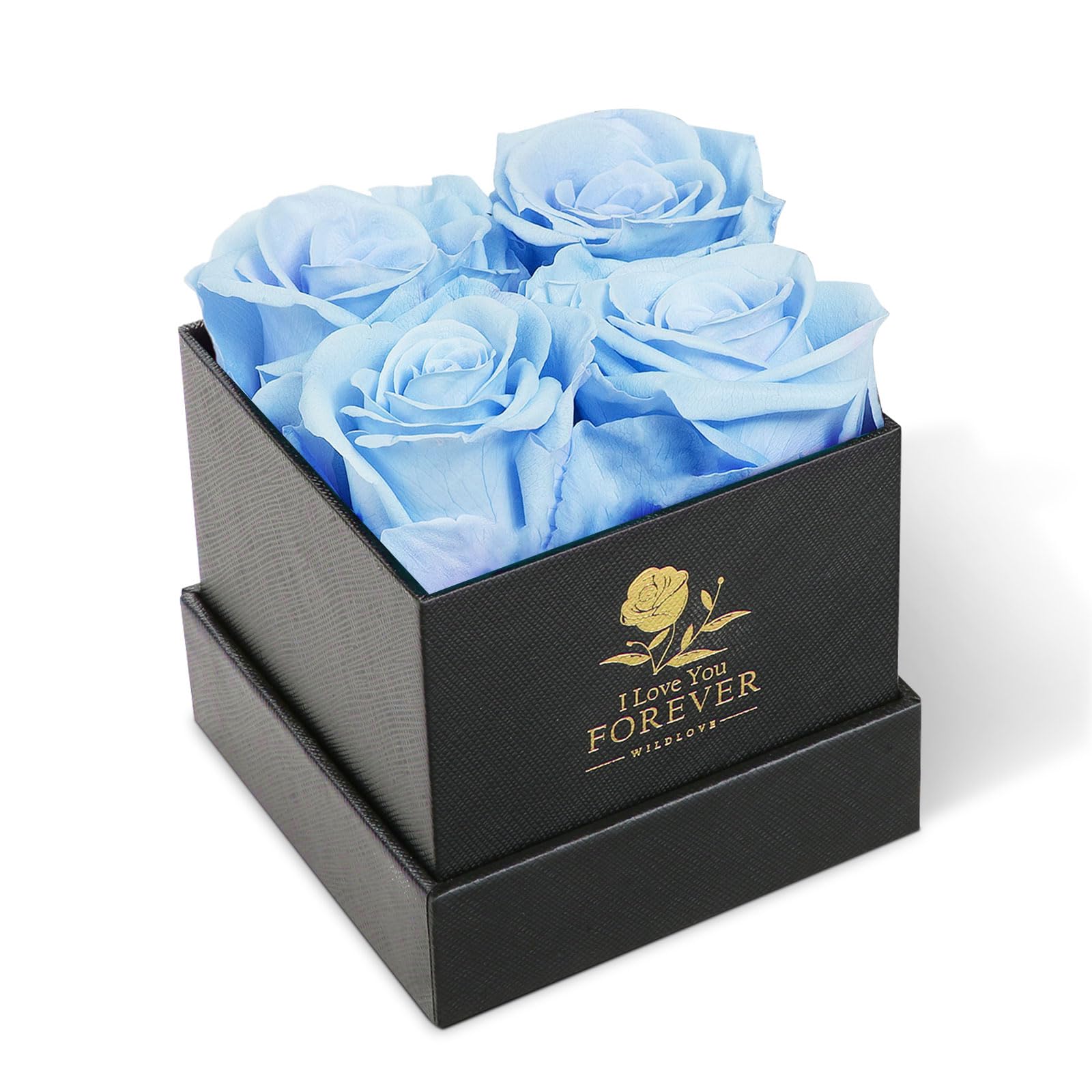 WILDLOVE Valentines Day Gifts - Preserved Light Blue Roses in a Box ...