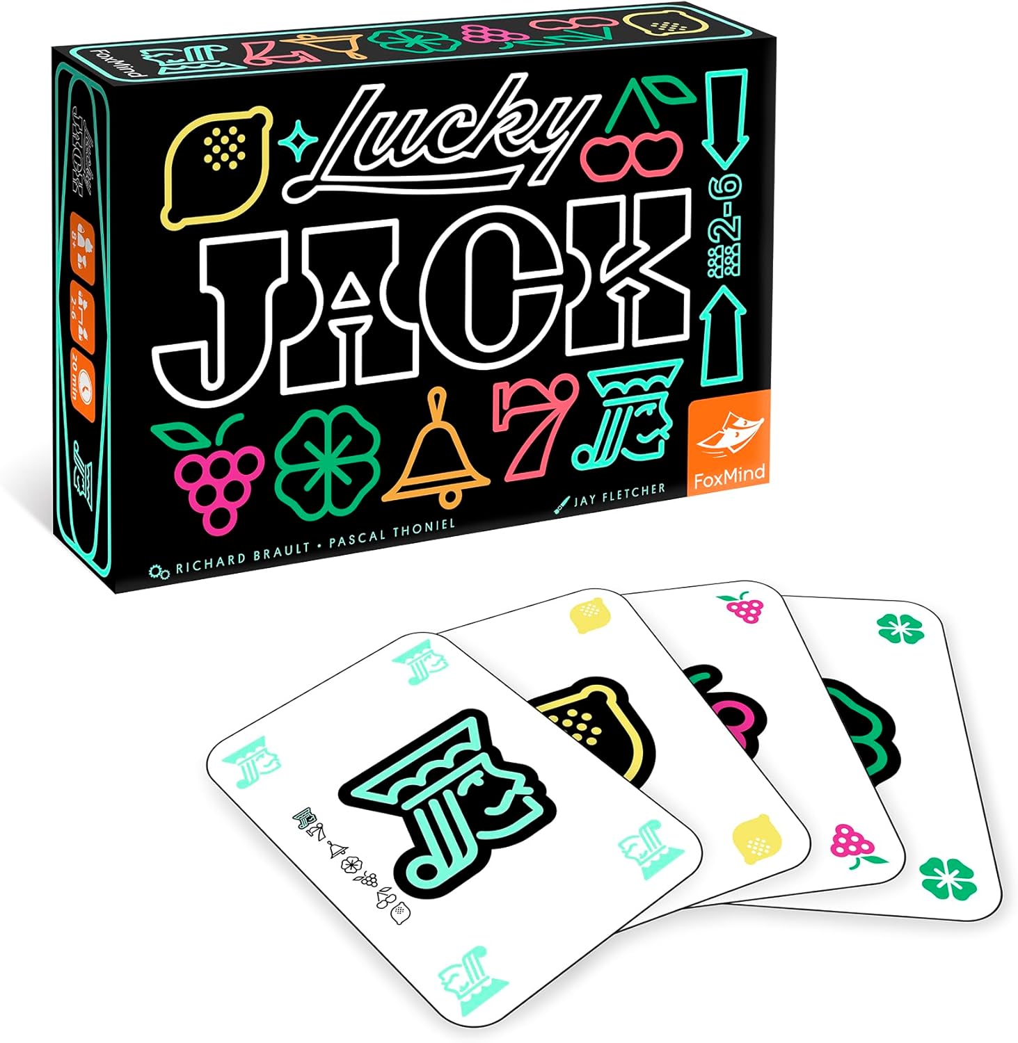 Amazon.com: Foxmind Lucky Jack Strategy Card Game, 20 Minute Fast Paced Quick Card Games for 2 ...